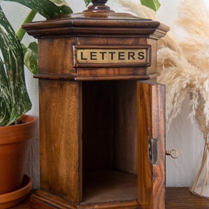 Miniature Mahogany Wood Post Box Royal British, English Victorian Style ...