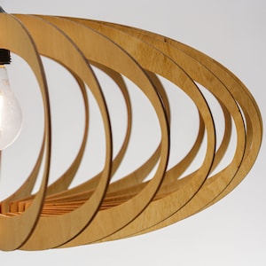 Natural ELLIPSE Lampshade, Wood Ceiling Light, Scandinavian Pendant ...