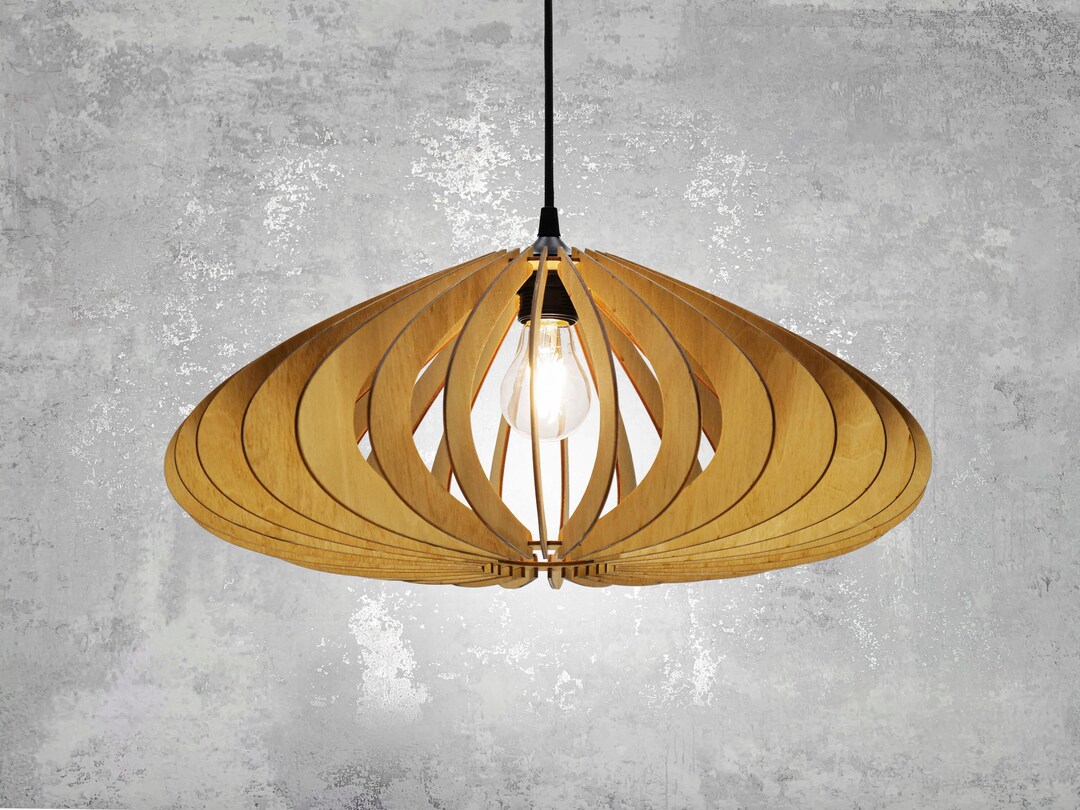 Natural PATTYPAN , Wood Ceiling Light, BRADA, Wood Lamp, Scandinavian ...