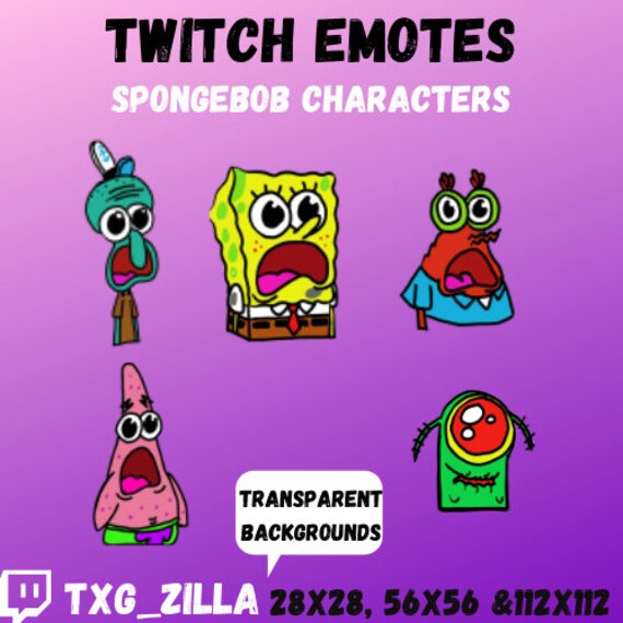 Spongebob Characters Twitch Emotes | Etsy Australia