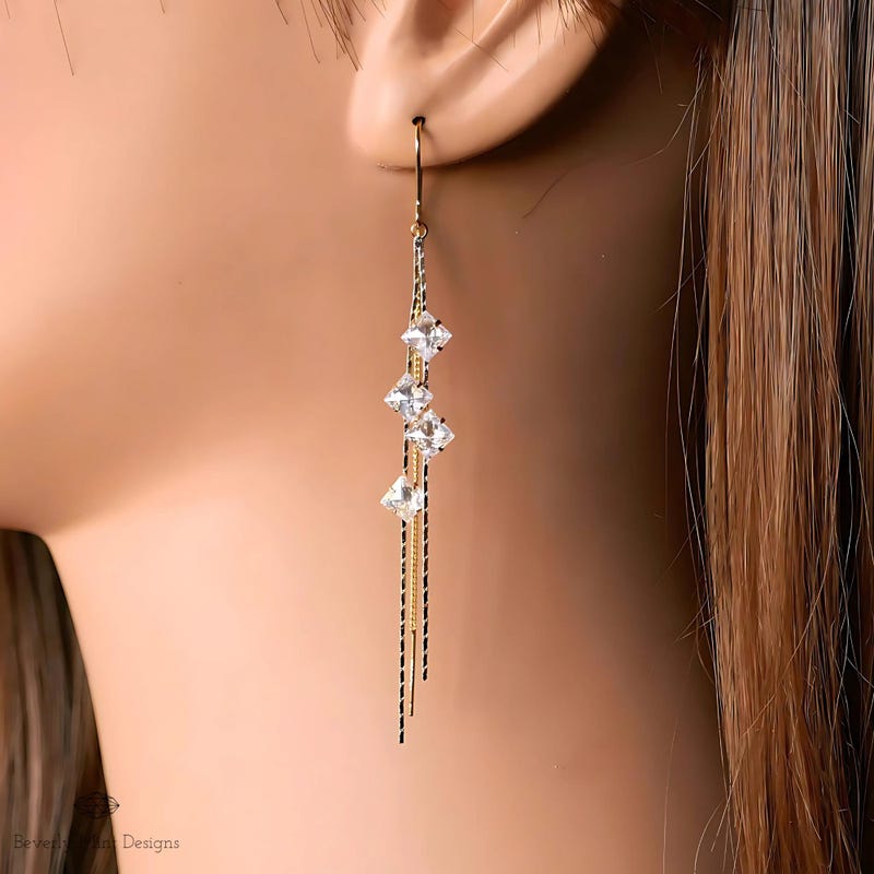 Long Gold Earrings - Etsy