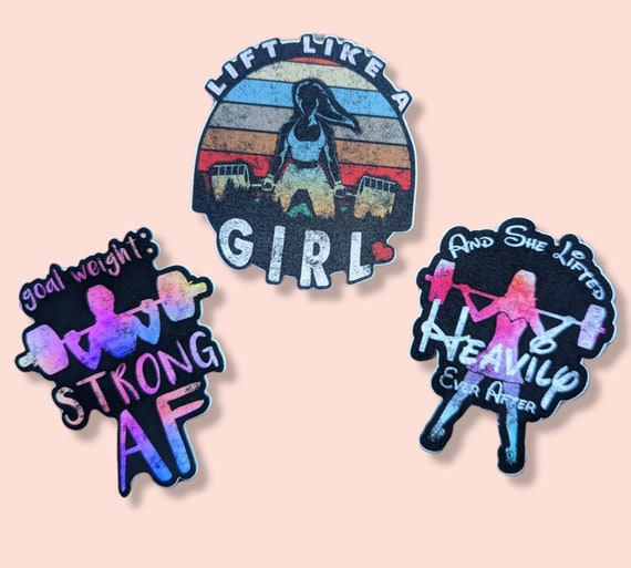 Three Barbell Sticker Pack Girl Power Stickers Die Cut Vinyl - Etsy