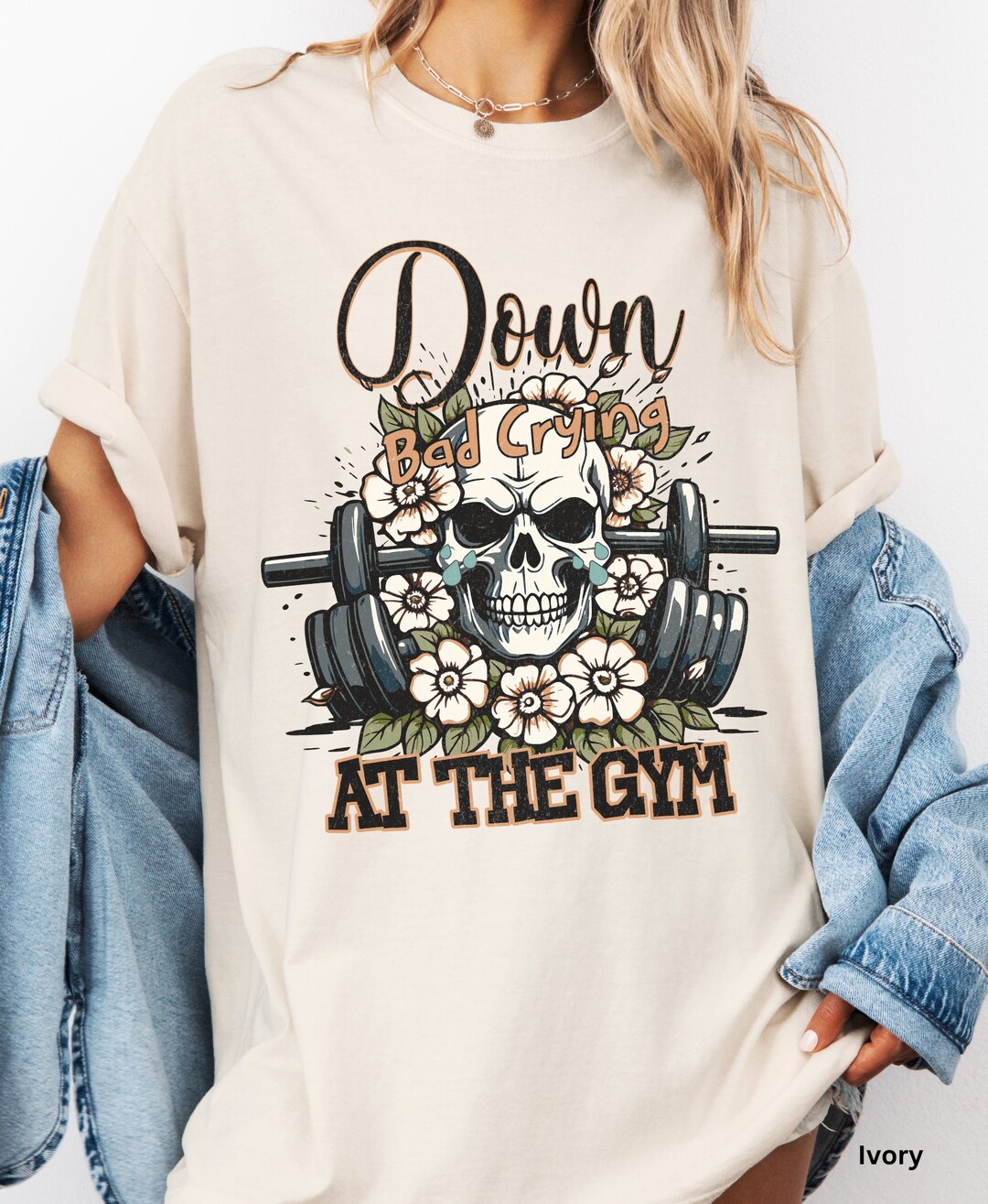 Comfort Colors Down Bad Shirt Crying at the Gym Tee - Etsy