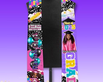 Kinder Grad 2025 Stole | Pre-k Grad Stole | Canva Template | Girl & Boy ...