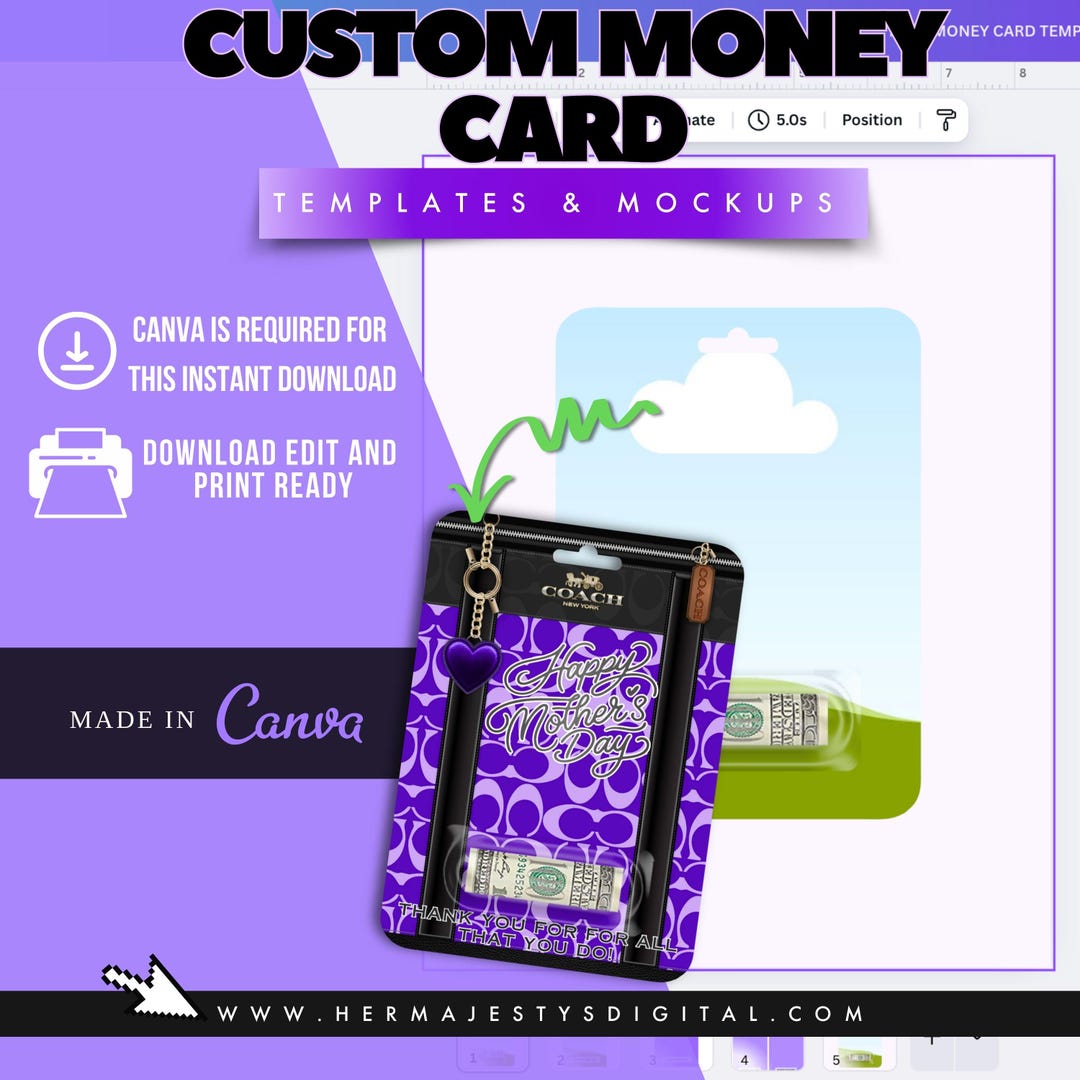 Editable Canva Money Card Template | DIY Gift Envelope (digital ...