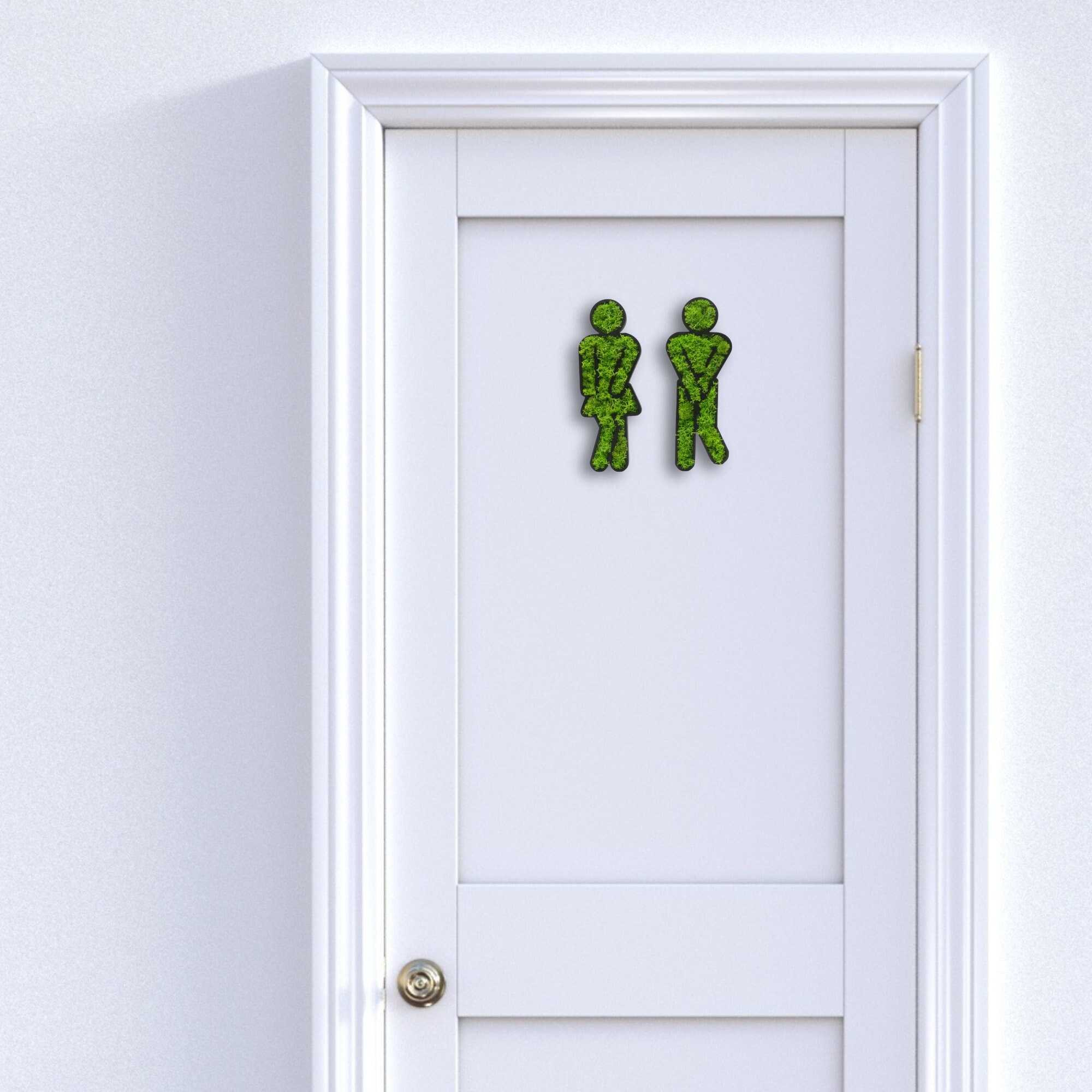 WC Schild Moos Lustig Mann und Frau Gäste WC Toiletten Piktogramm ...