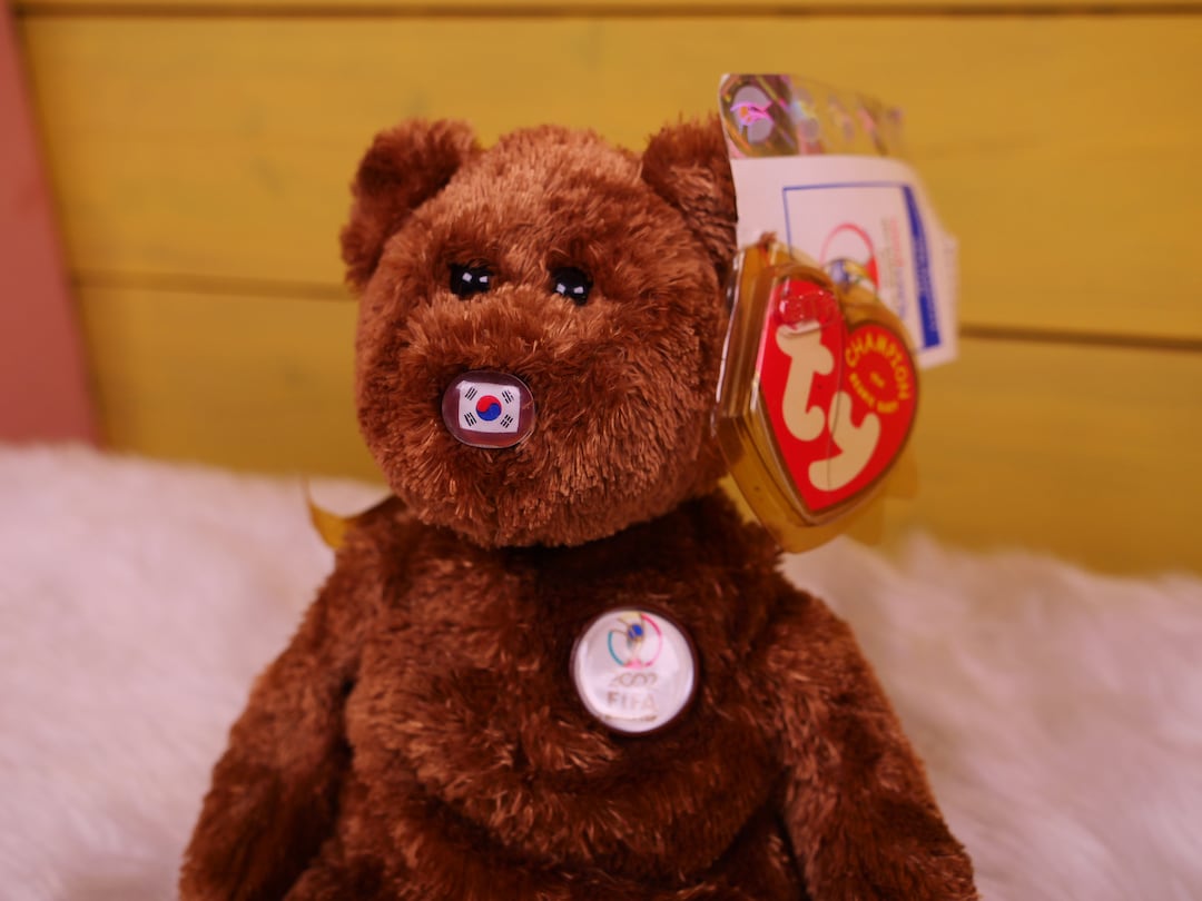 Retro 2000 World Cup FIFA Korea Japan Beanie Baby Bear - Etsy
