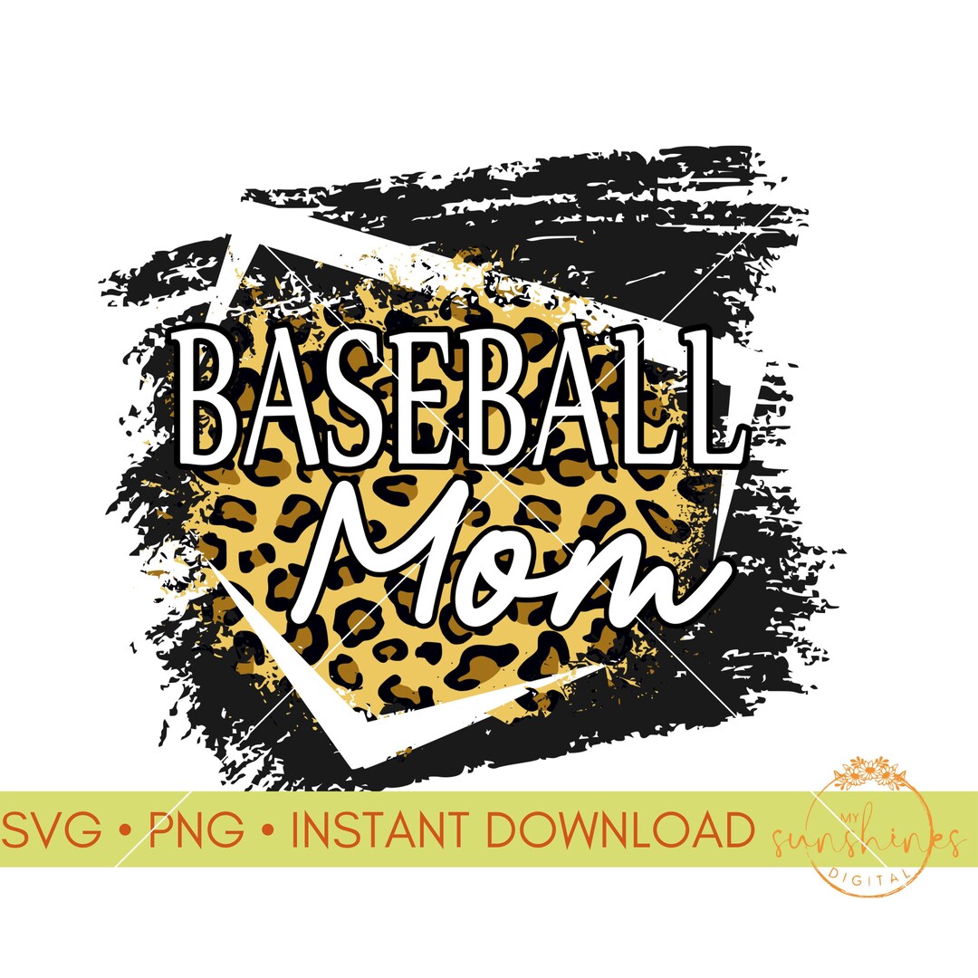 Baseball Mom Digital Design | Baseball Mom Leopard Print Design ...