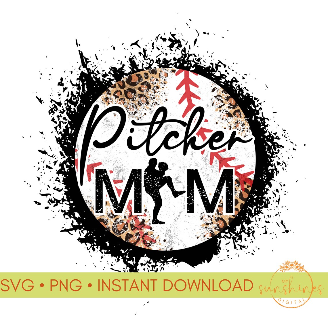 Baseball Pitcher Mom Digital Design Grunge Design SVG - Etsy
