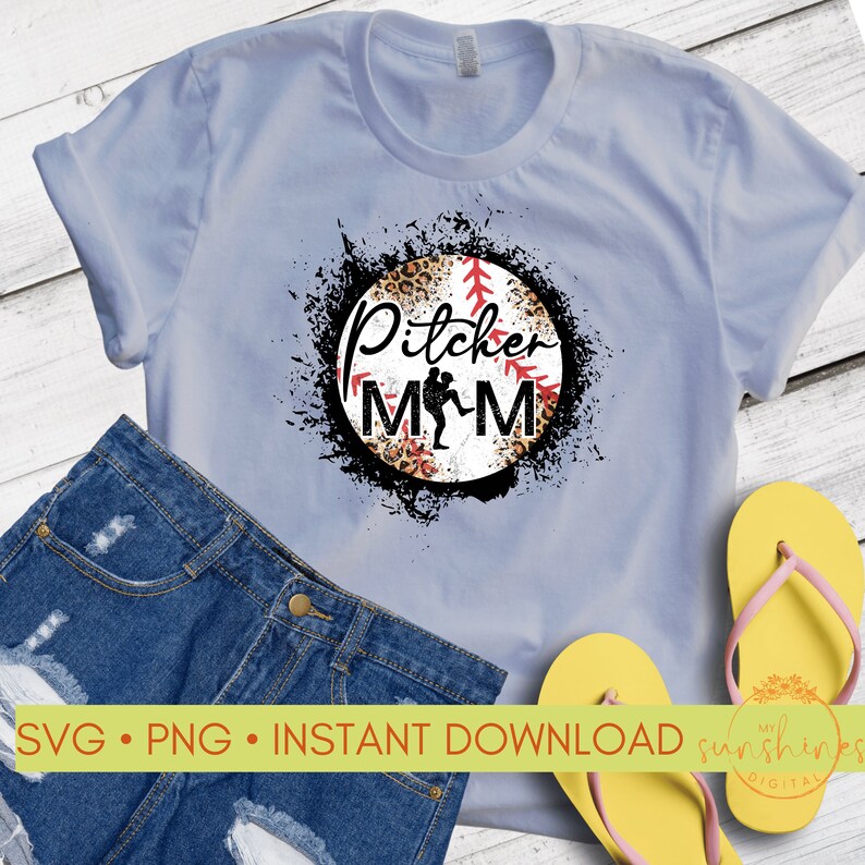 Baseball Pitcher Mom Digital Design Grunge Design SVG - Etsy