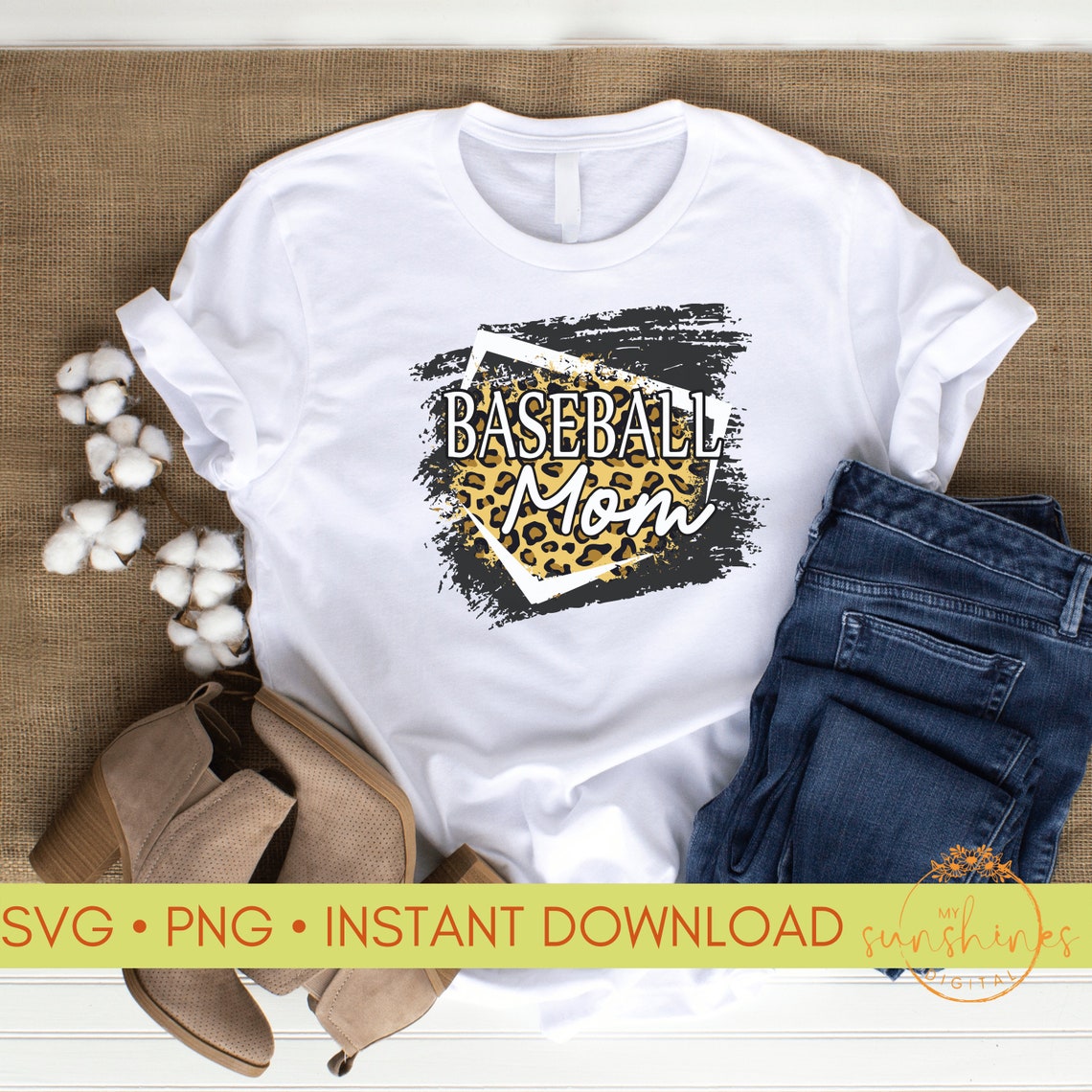 Baseball Mom Digital Design | Baseball Mom Leopard Print Design ...