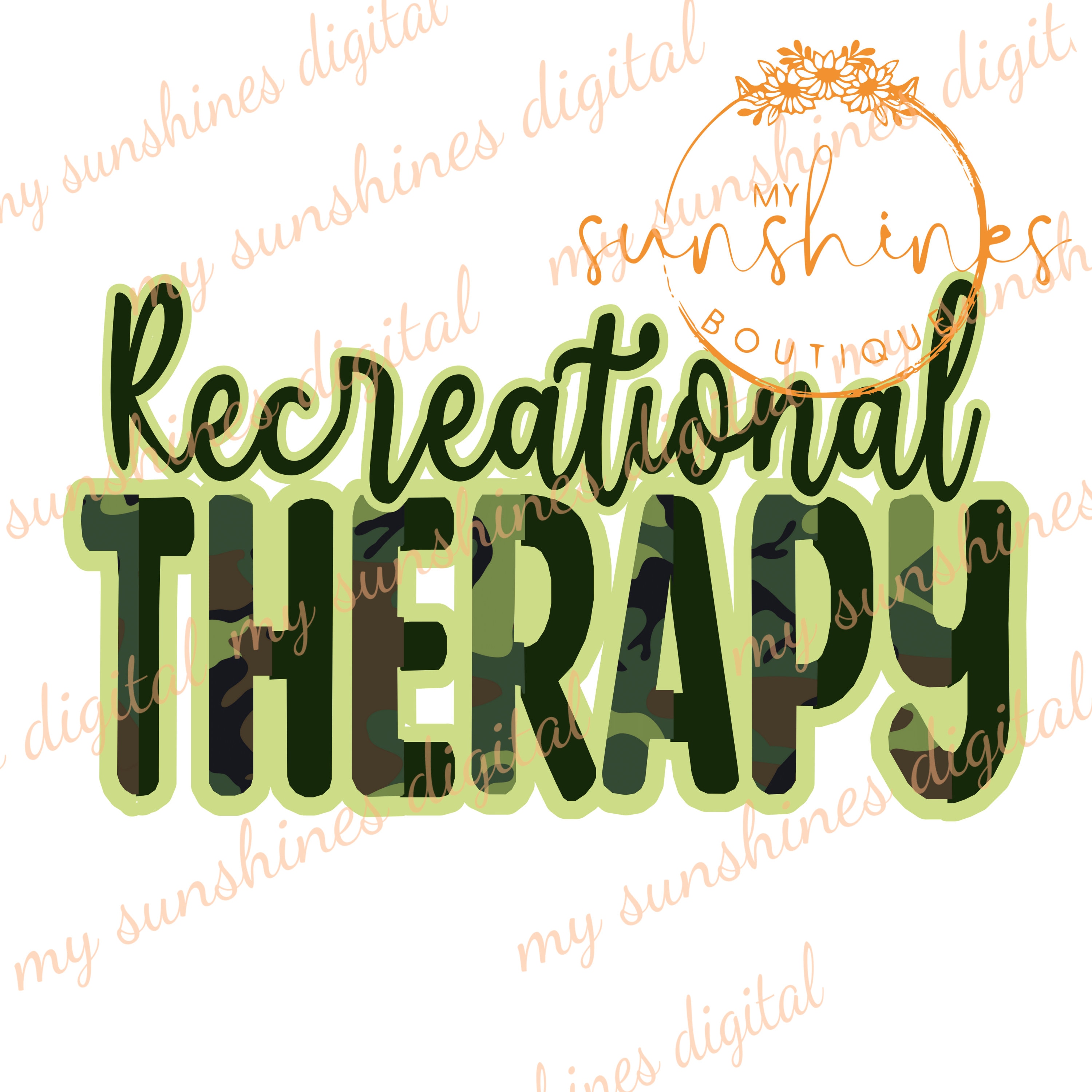 Recreational Therapy Svg Recreational Therapist Svg Camo Png RT Rec ...
