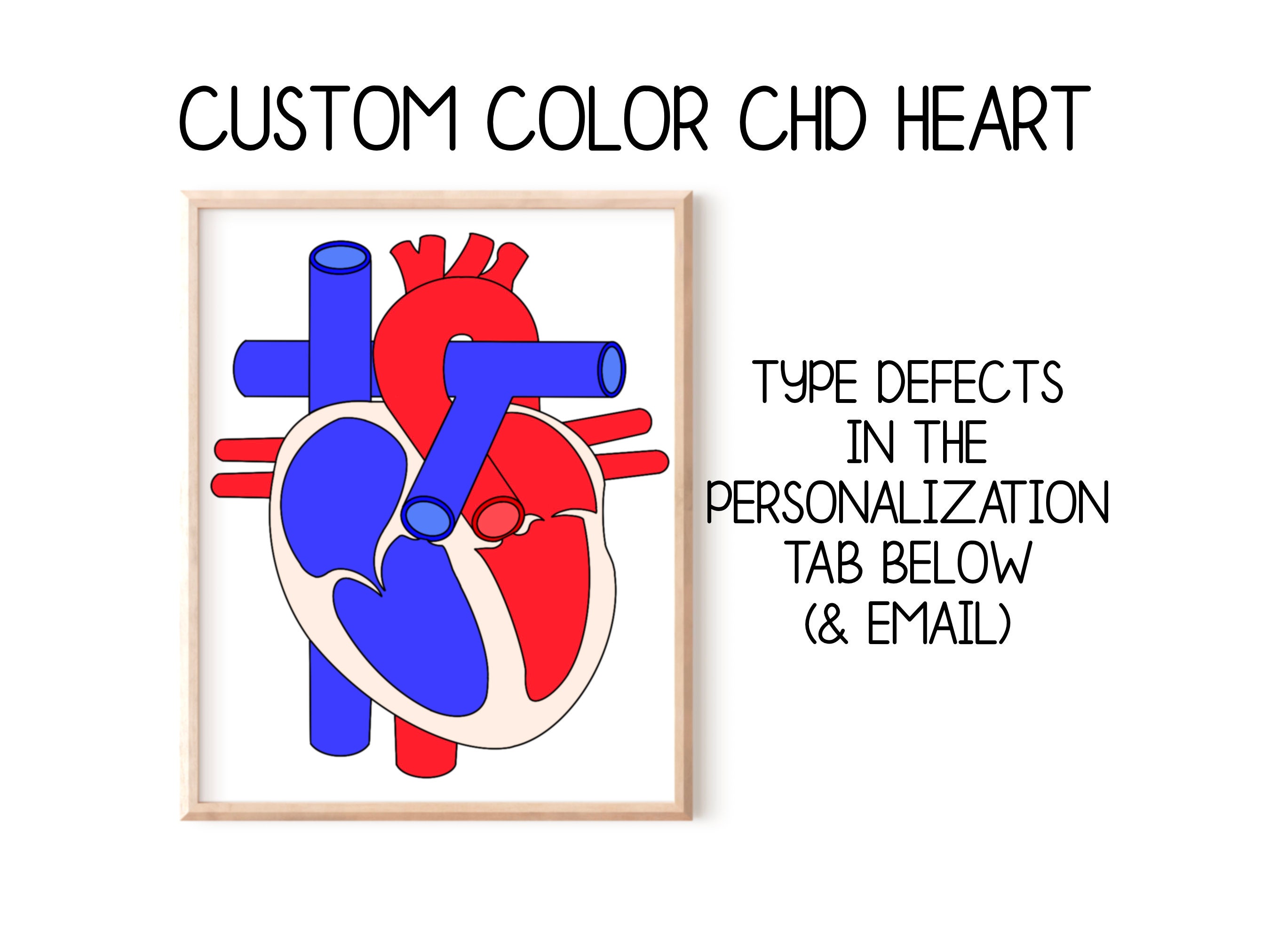Custom COLOR CHD Heart Illustration Diagram Digital File - Etsy