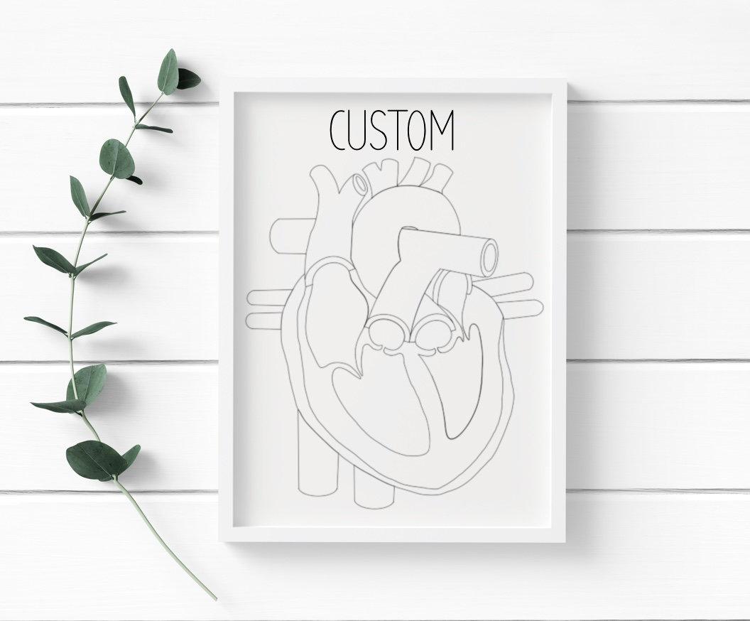 Custom CHD Heart Illustration Digital File Simple Black & | Etsy