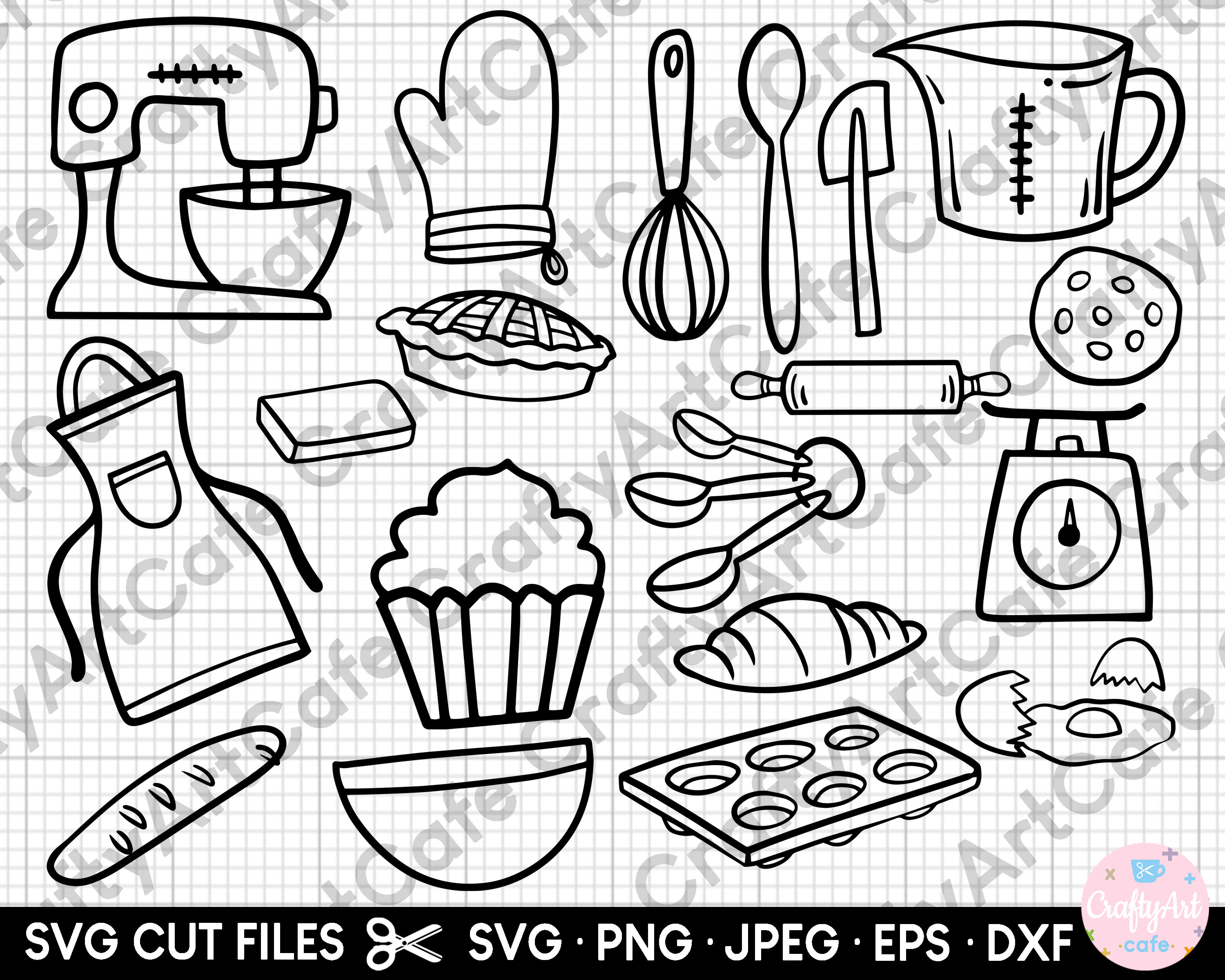 Baking Utilities Svg Bundle for Cricut Mixer Kitchen Utilities Cooking ...