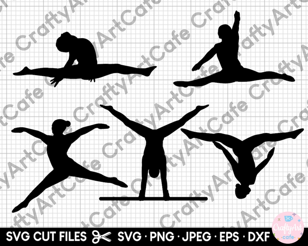 Gymnast Bundle Svg Gymnast Girl Silhouettes Svg Png Cut Files ...