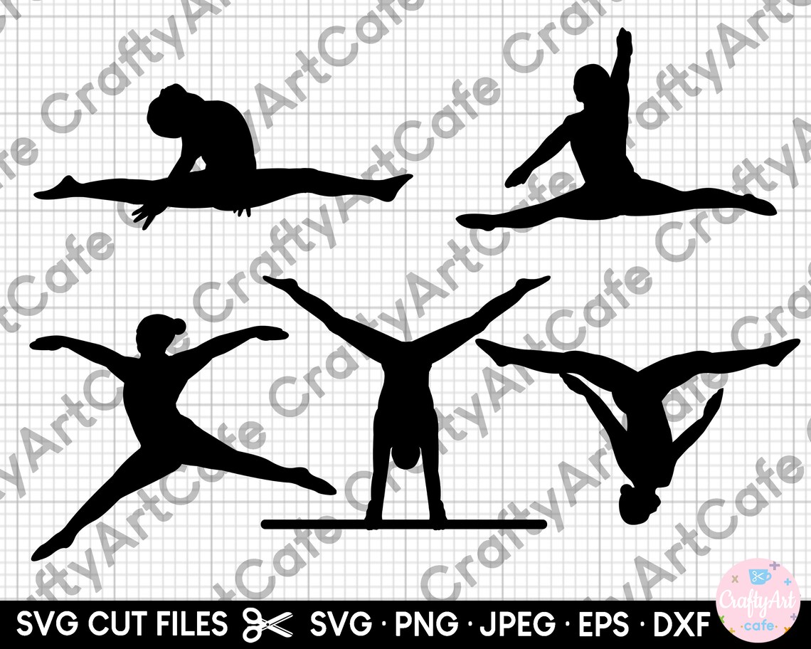 Gymnast Bundle Svg Gymnast Girl Silhouettes Svg Png Cut Files ...
