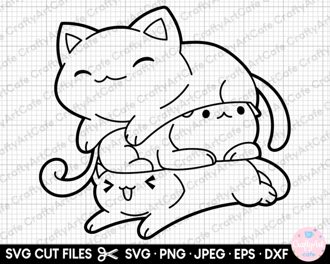 Cat Stack Svg Png Meowtain Svg Png Cute Kawaii Anime Cats Kawaii Neko ...