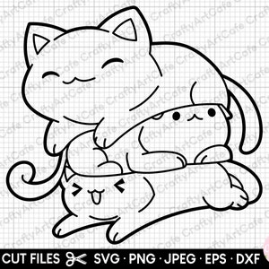 Cat Stack Svg Png Meowtain Svg Png Cute Kawaii Anime Cats Kawaii Neko ...
