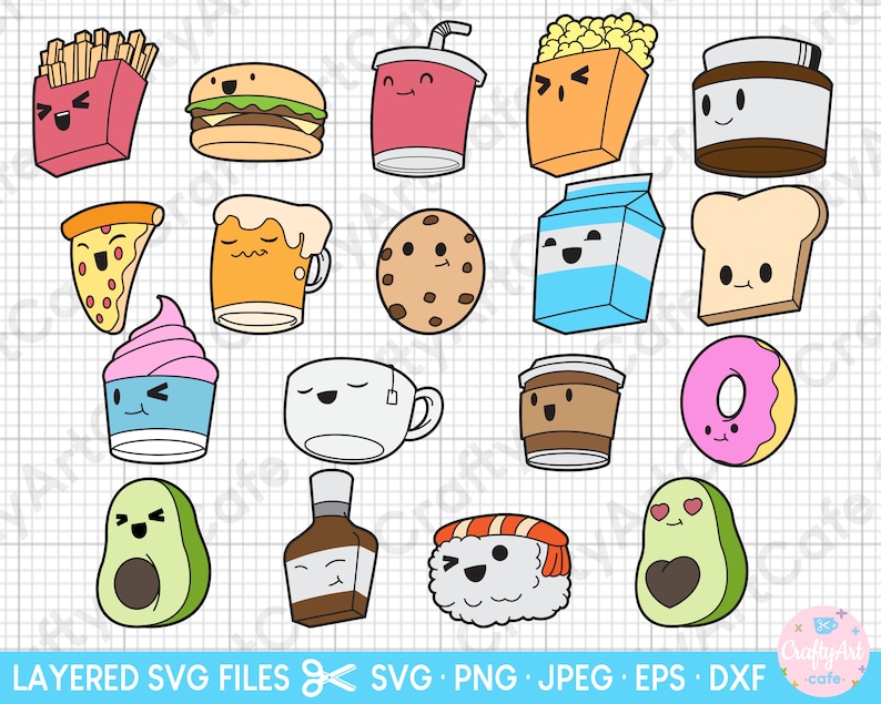 Food Svg Bundle for Cricut French Fries Hamburger Cheesburger - Etsy