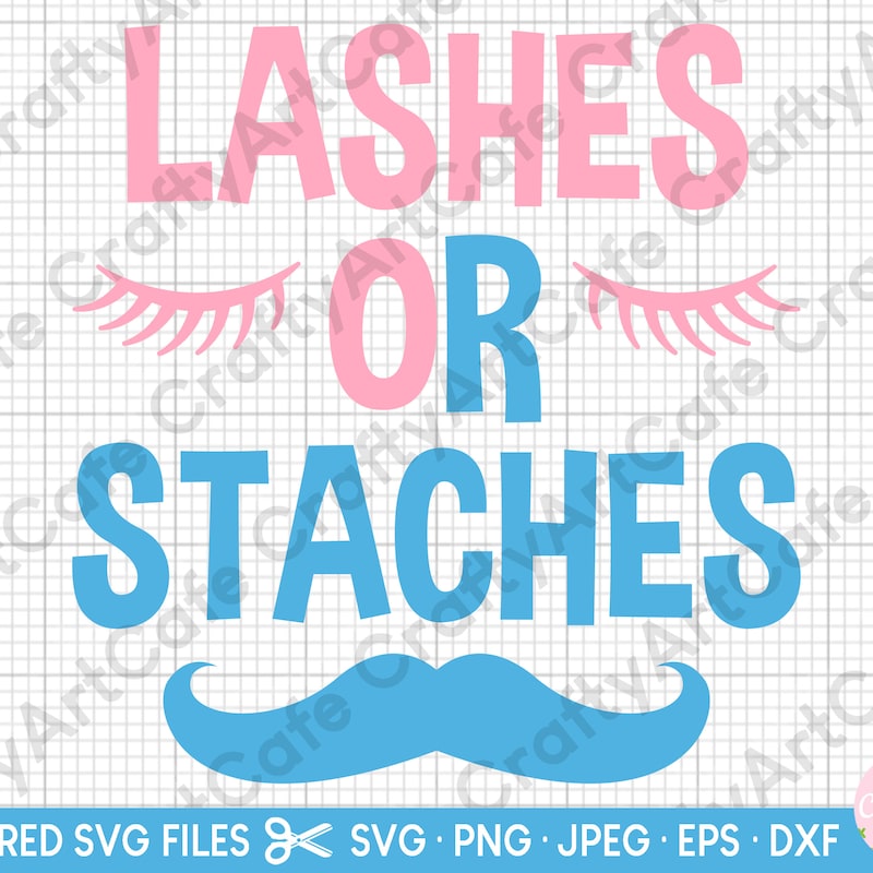 Staches or Lashes Gender Reveal - Etsy