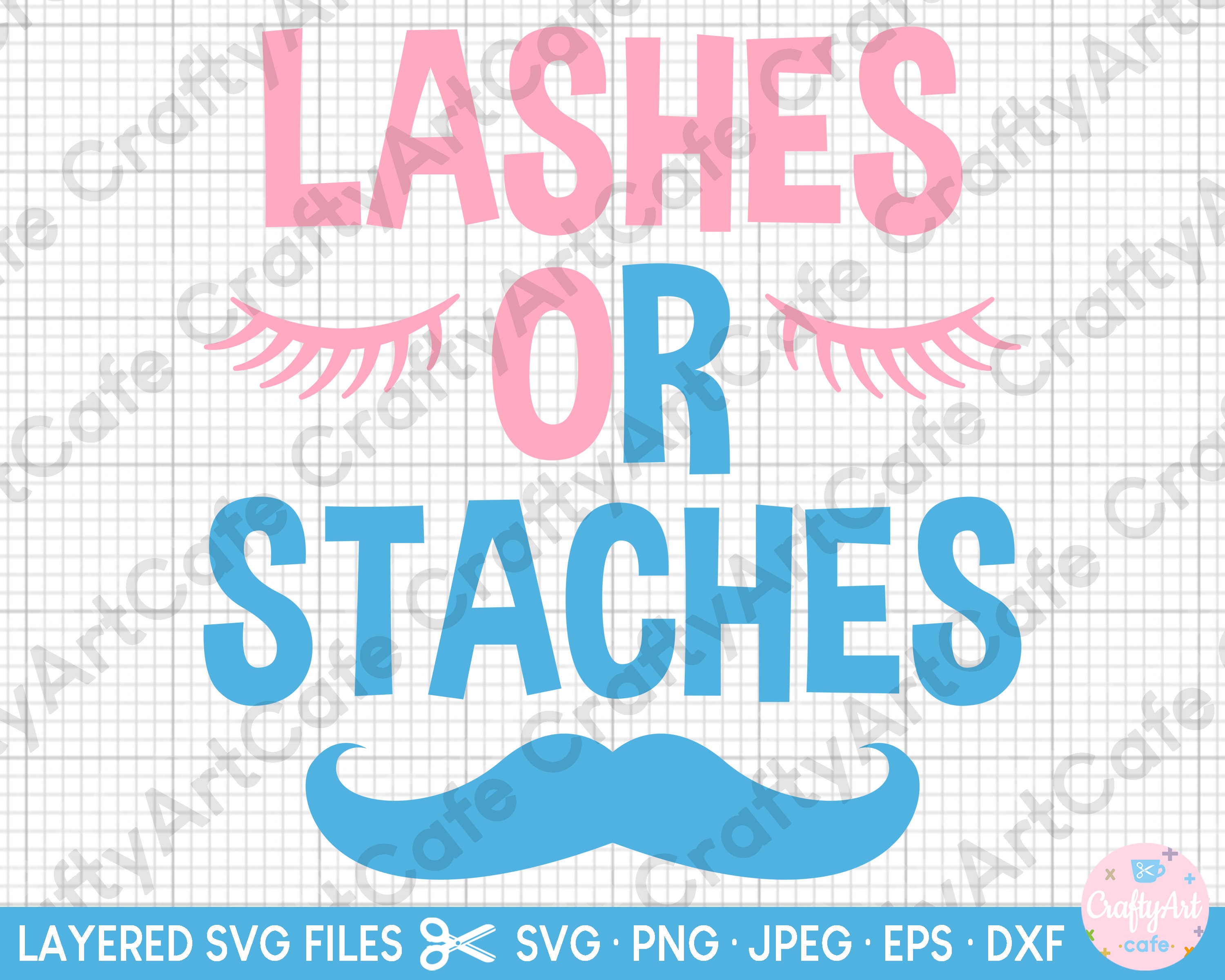 Lashes or Staches Svg Funny Gender Reveal Psvg Png for Shirts Cricut ...