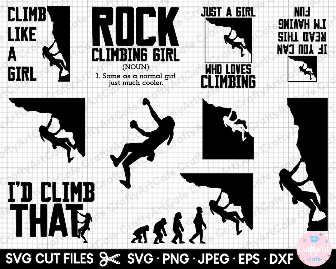 Climbing Girl Svg Png Female Climber Svg Png Clipart Rock Climbing Svg ...