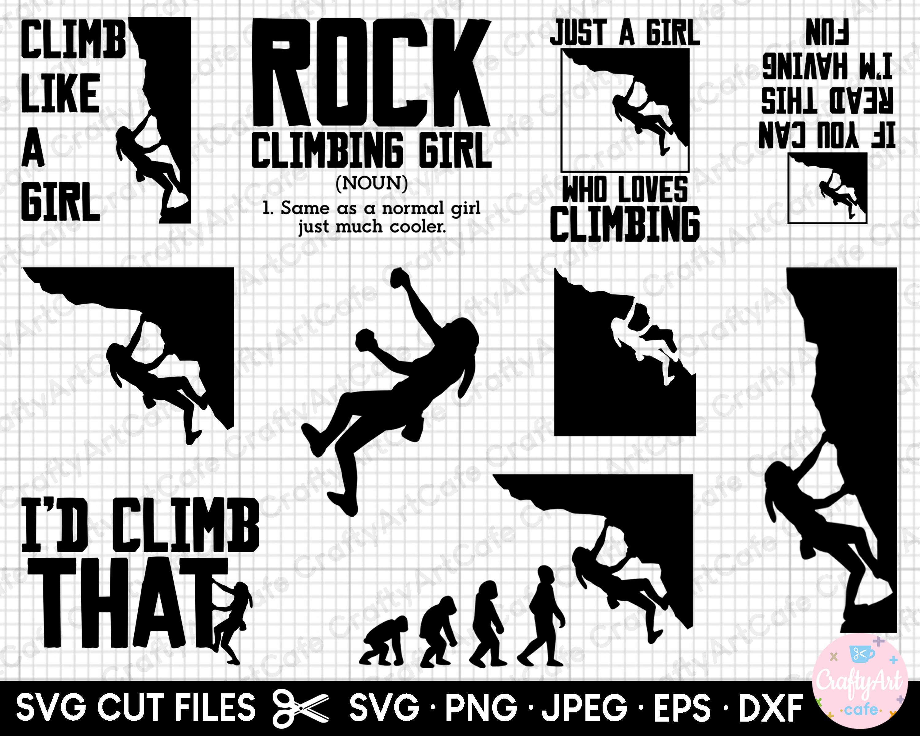 Climbing Girl Svg Png Female Climber Svg Png Clipart Rock Climbing Svg ...