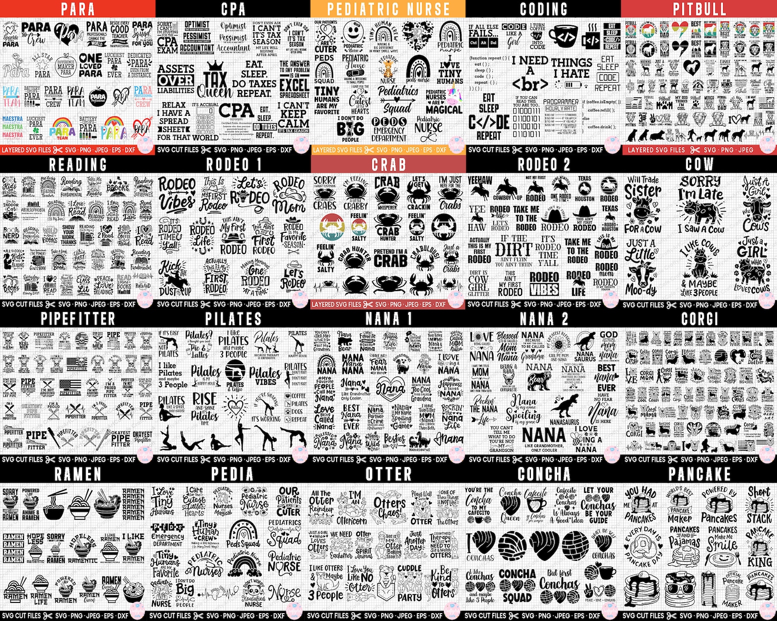 5000+ MEGA SVG Bundle Cricut Cut Files PNG Bundle Sublimation T Shirt ...