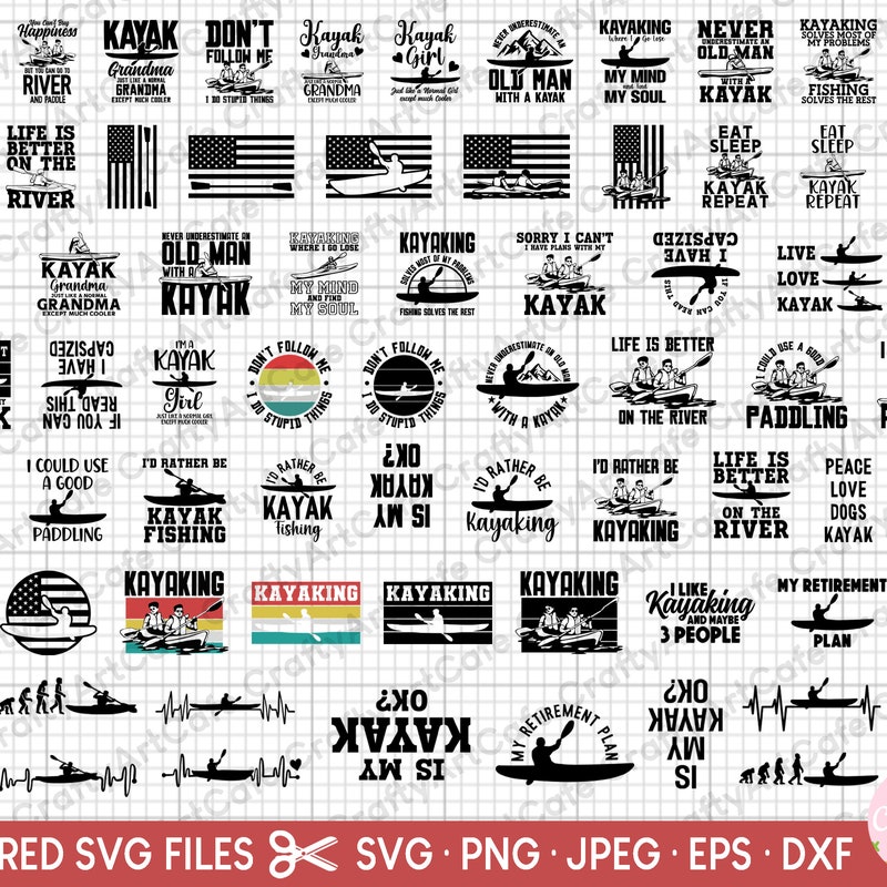 Kayaking Svg - Etsy