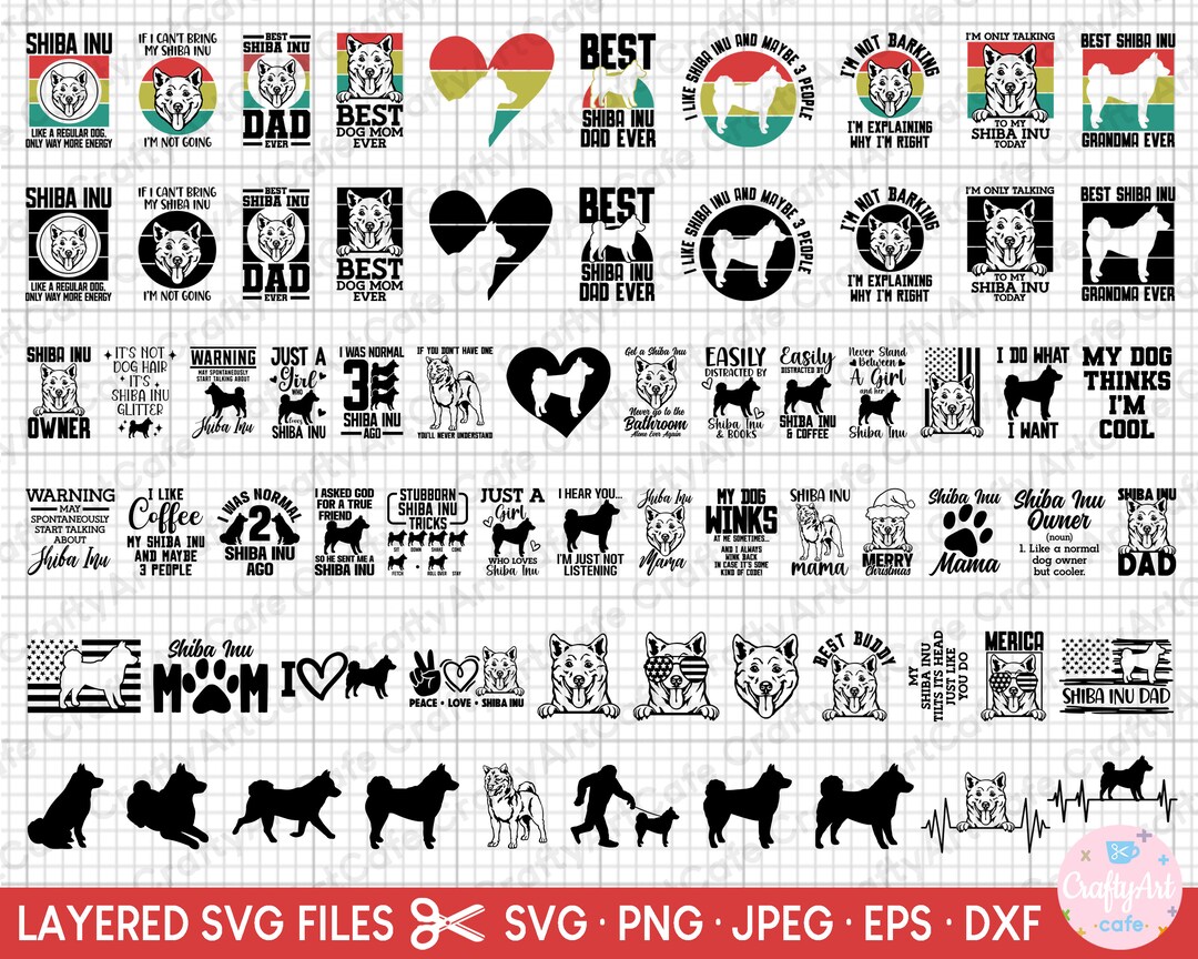 Shiba Inu Svg Bundle Cricut Shiba Inu Png Bundle Shiba Inu Clipart ...
