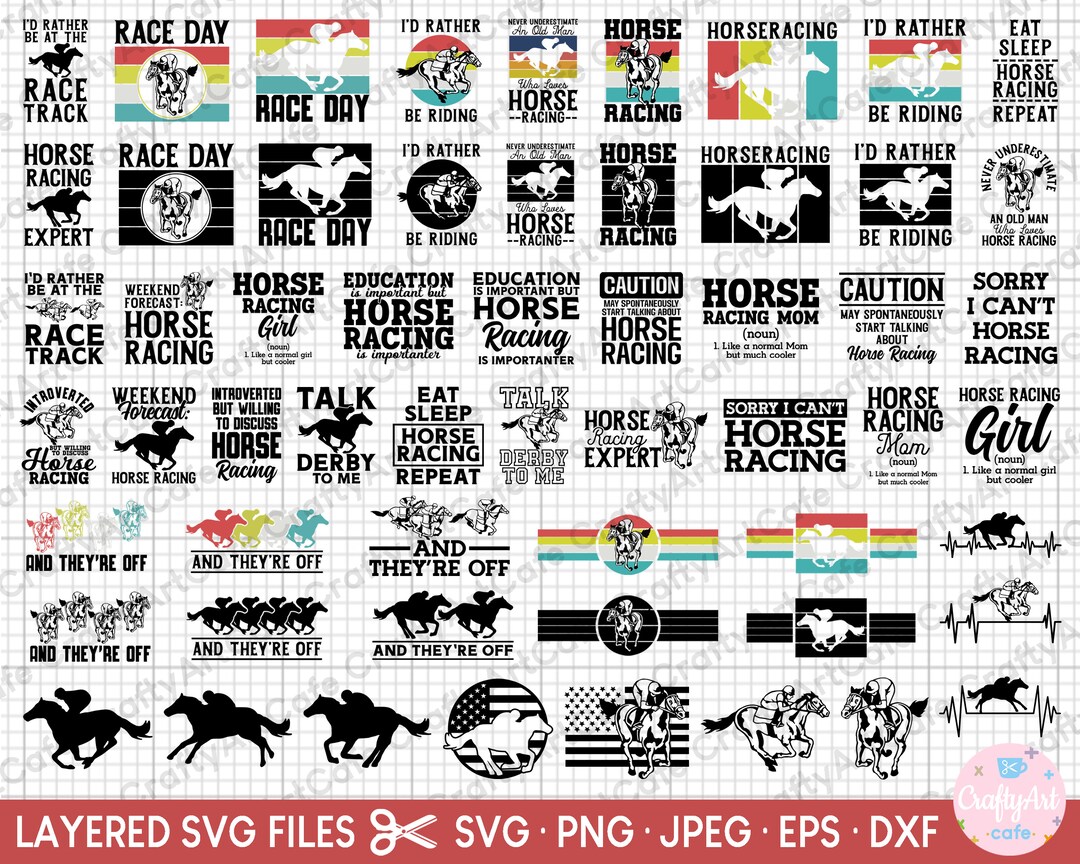 Horse Racing Svg Bundle Derby Svg Bundle Cricut Cut Files Free ...