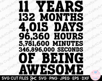 11th Birthday Svg - Etsy