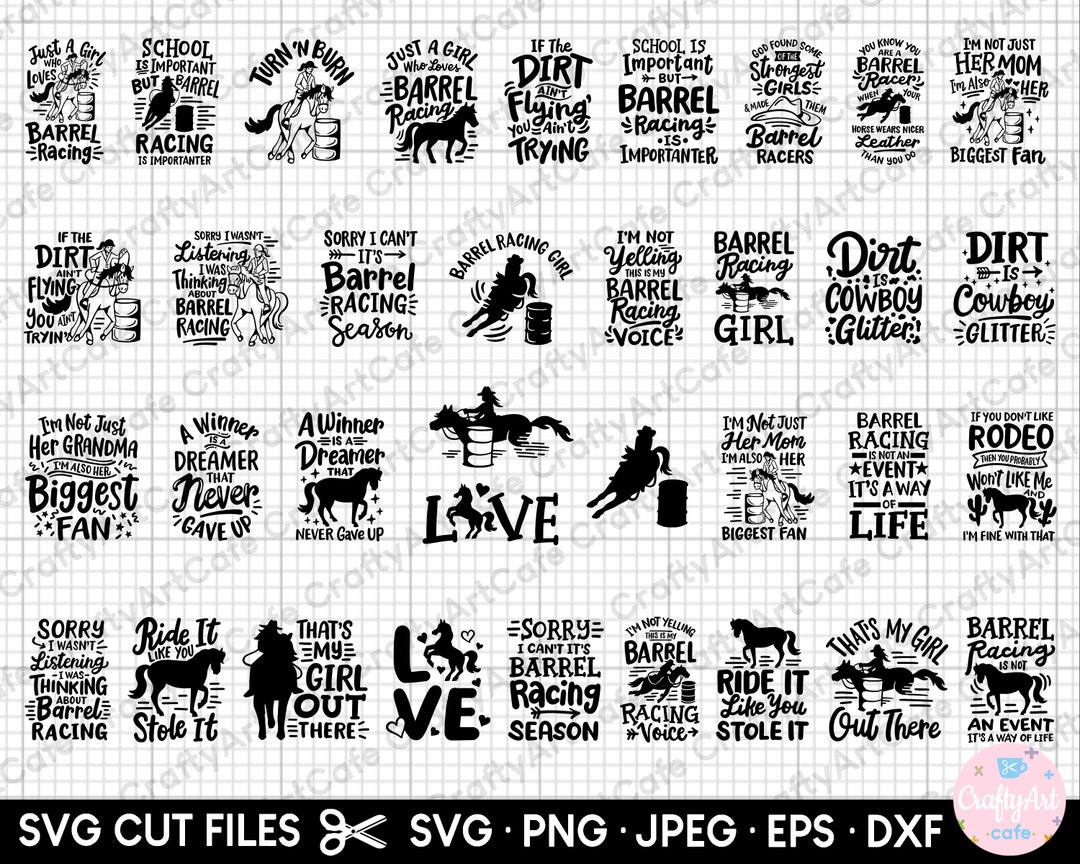Barrel Racing Bundle Cricut Svg File Barrel Racing Png Bundle Barrel ...