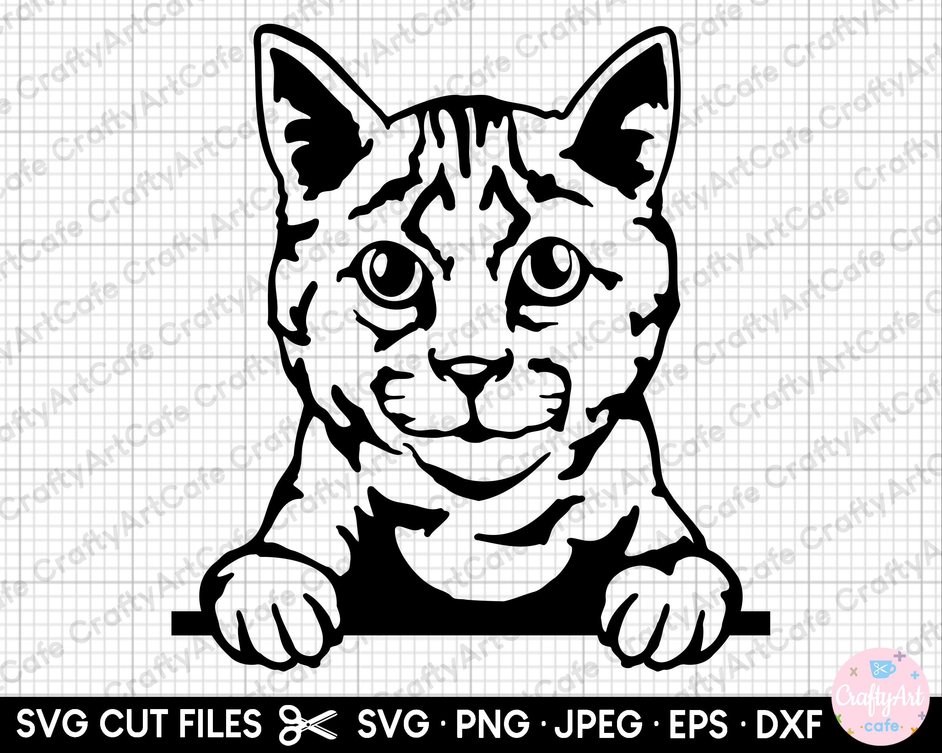 Cat Peeking Svg Cricut Cut File Free Commercial Use Silhouette Barn Cat ...