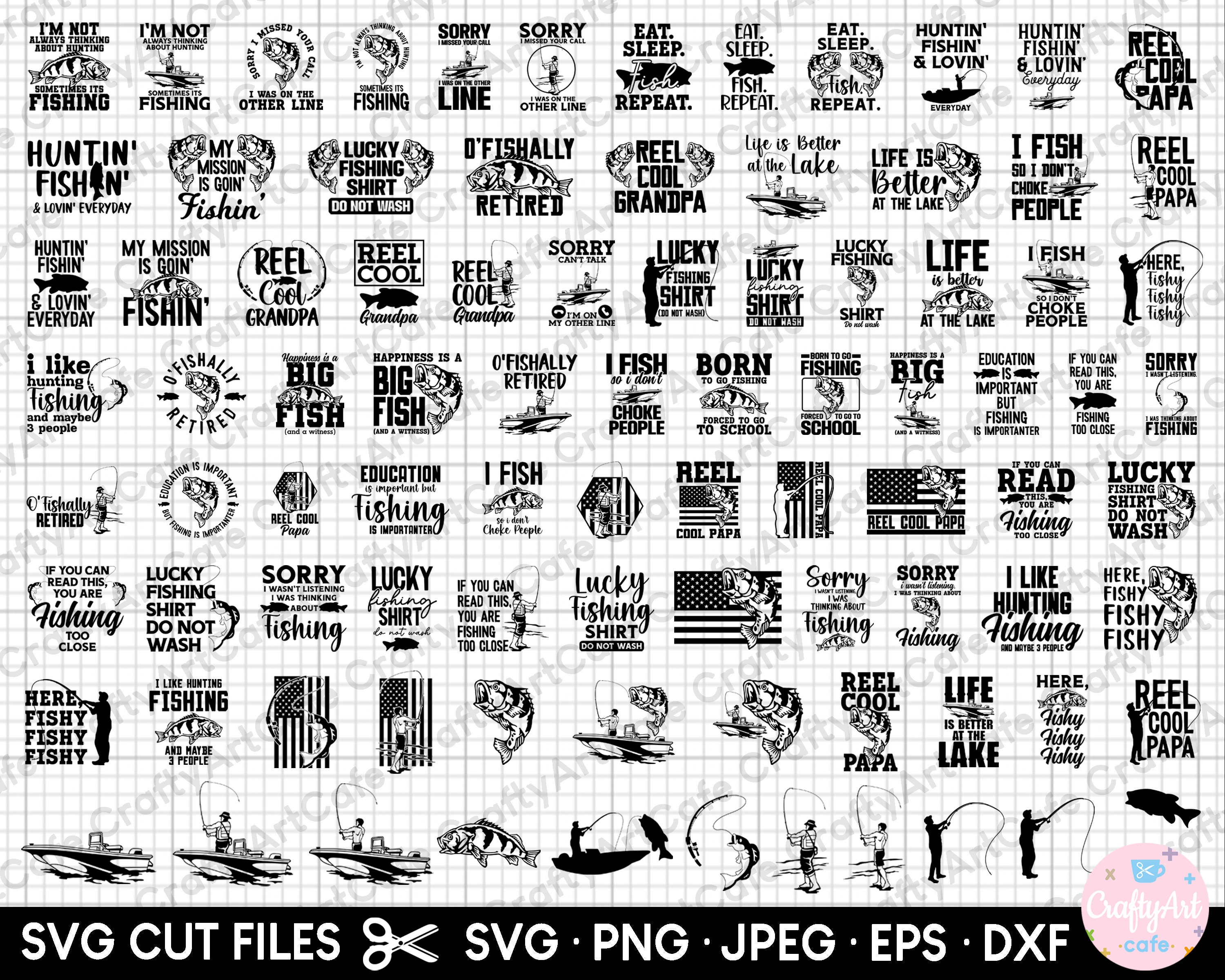 Fishing Svg Bundle Cricut Cut Files Free Commercial Use - Etsy Australia