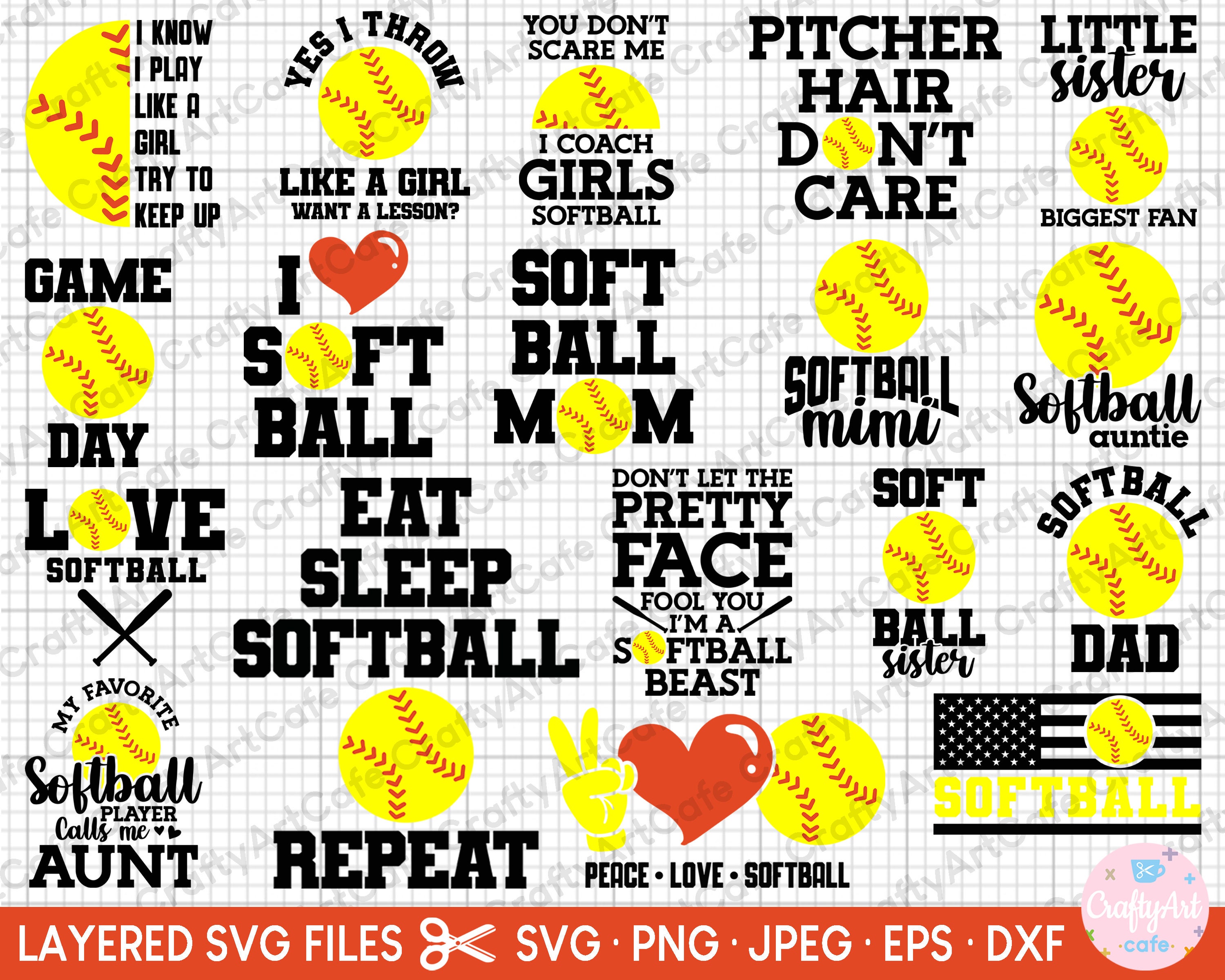 Softball Svg Bundle Softball Png Bundle Softball Cricut Svg Cut File ...