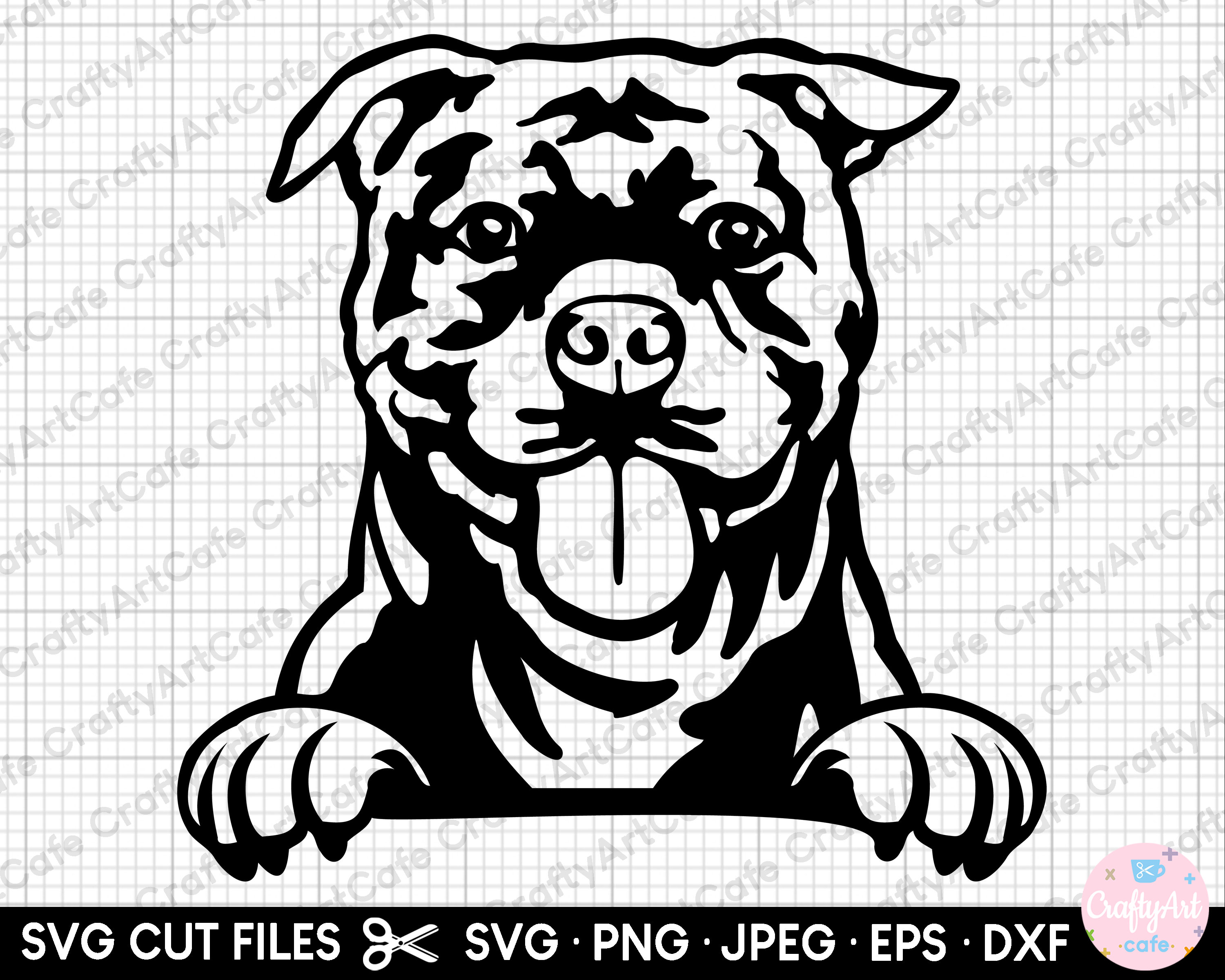 Staffordshire Bull Terrier Peeking Svg Cricut Stafffordshire Bull ...