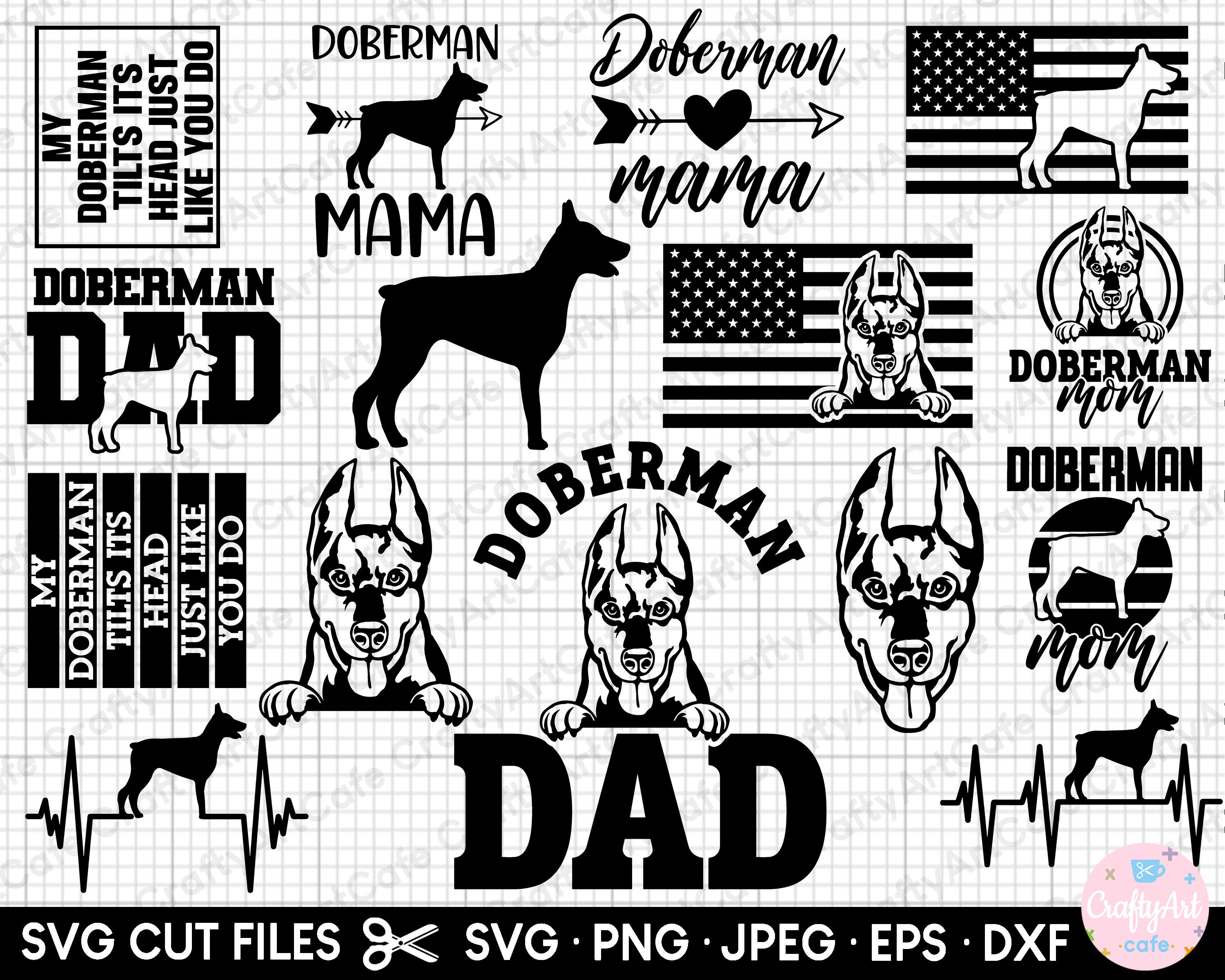 Doberman Svg Bundle Doberman Png Bundle Doberman Svg Cricut Shirt ...