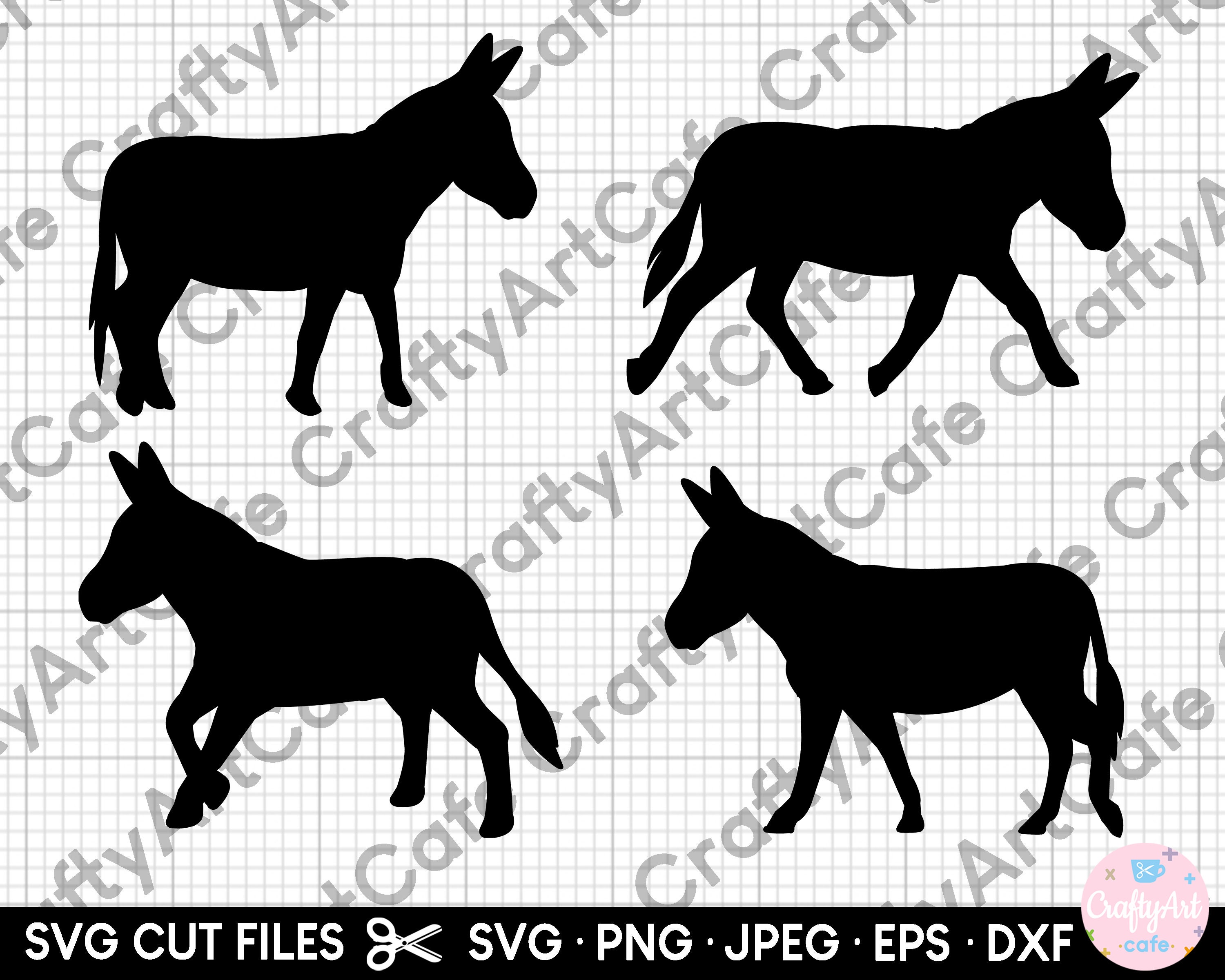 donkey svg donkey png cute donkey svg baby donkey svg for cricut kawaii ...