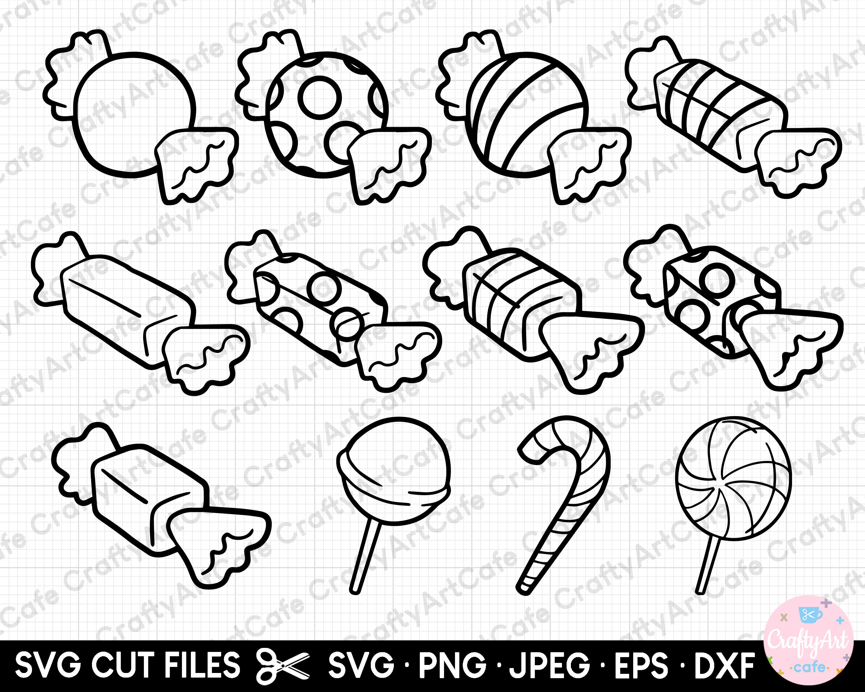 Candy clipart candy lineart candy outline candy silhouette - Etsy México