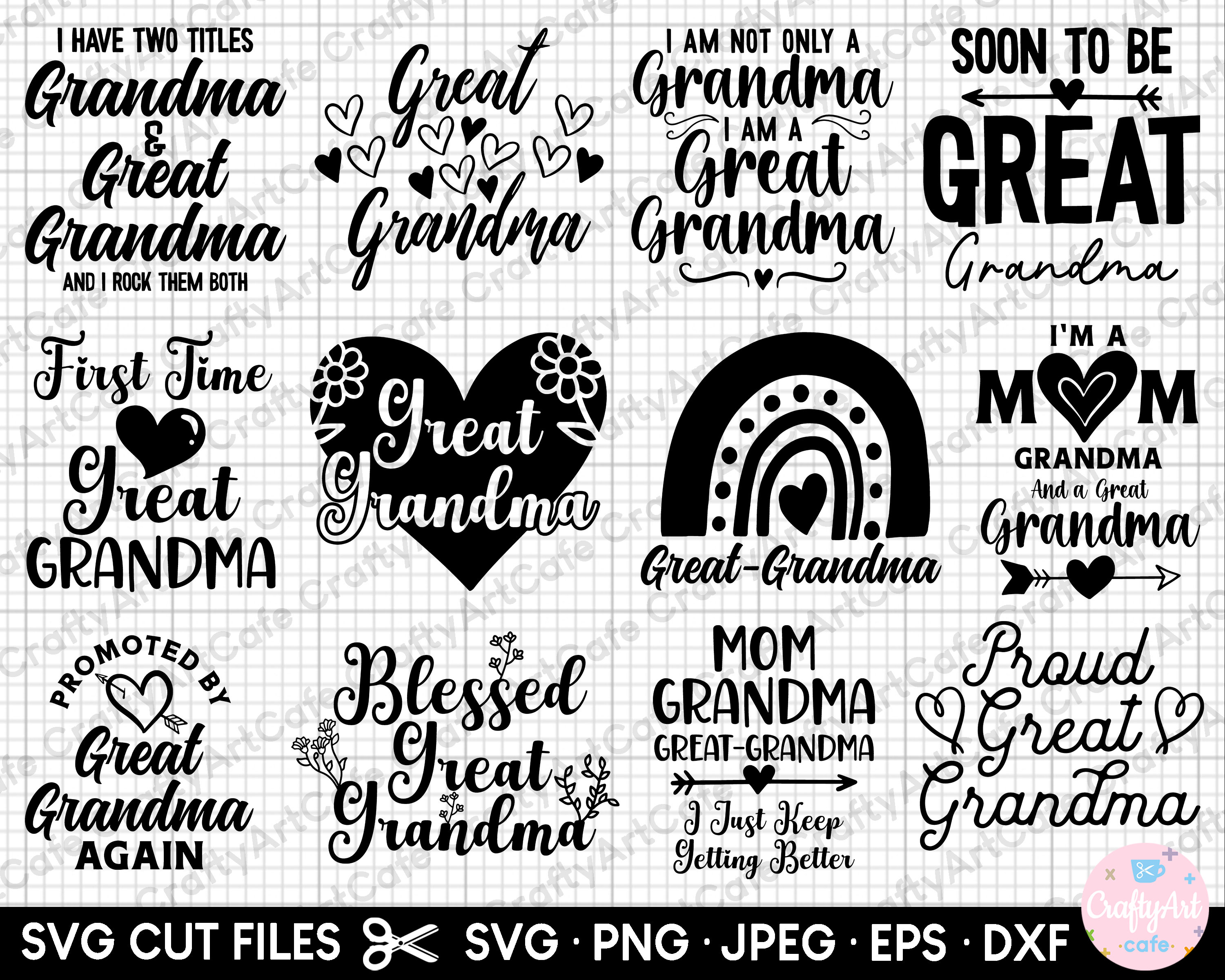 Great Grandma Svg Bundle Cricut Cut Files Free Commercial Use Great ...