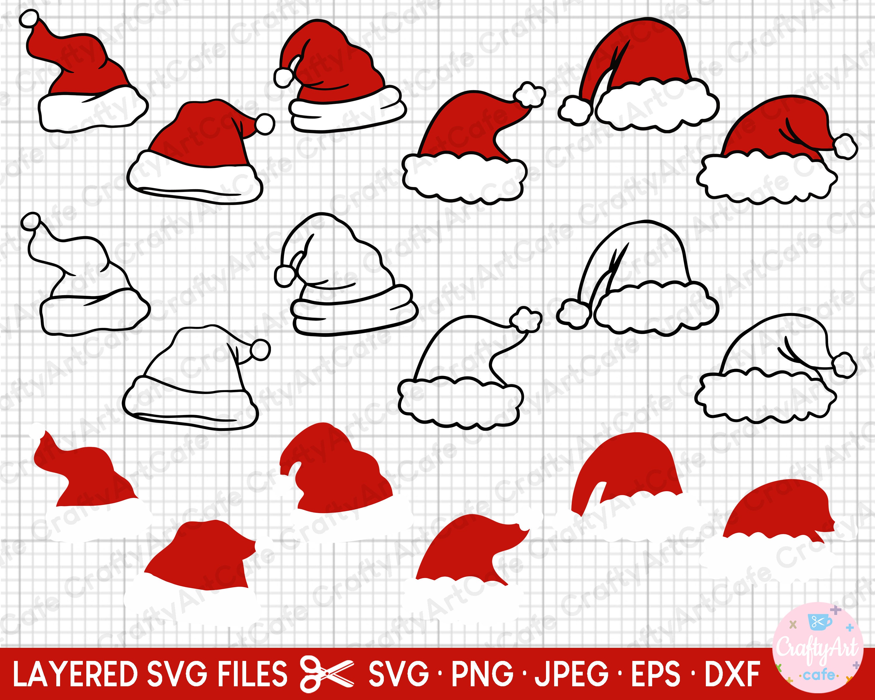 Santa Claus Hat Svg Png Bundle Cricut Free Commercial Use Santa Claus ...