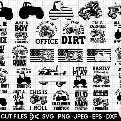 Tractor Svg Bundle Tractor Png Tractor Vector Tractor Clipart - Etsy