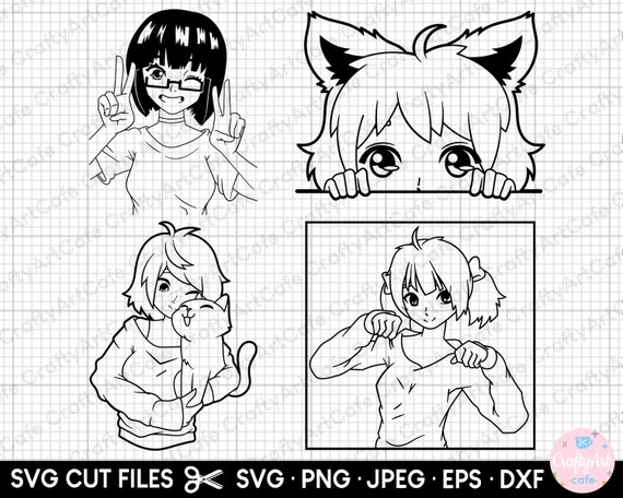 Anime Girl Svg Anime Girl Png Anime Girl Vector Anime Girl | Etsy