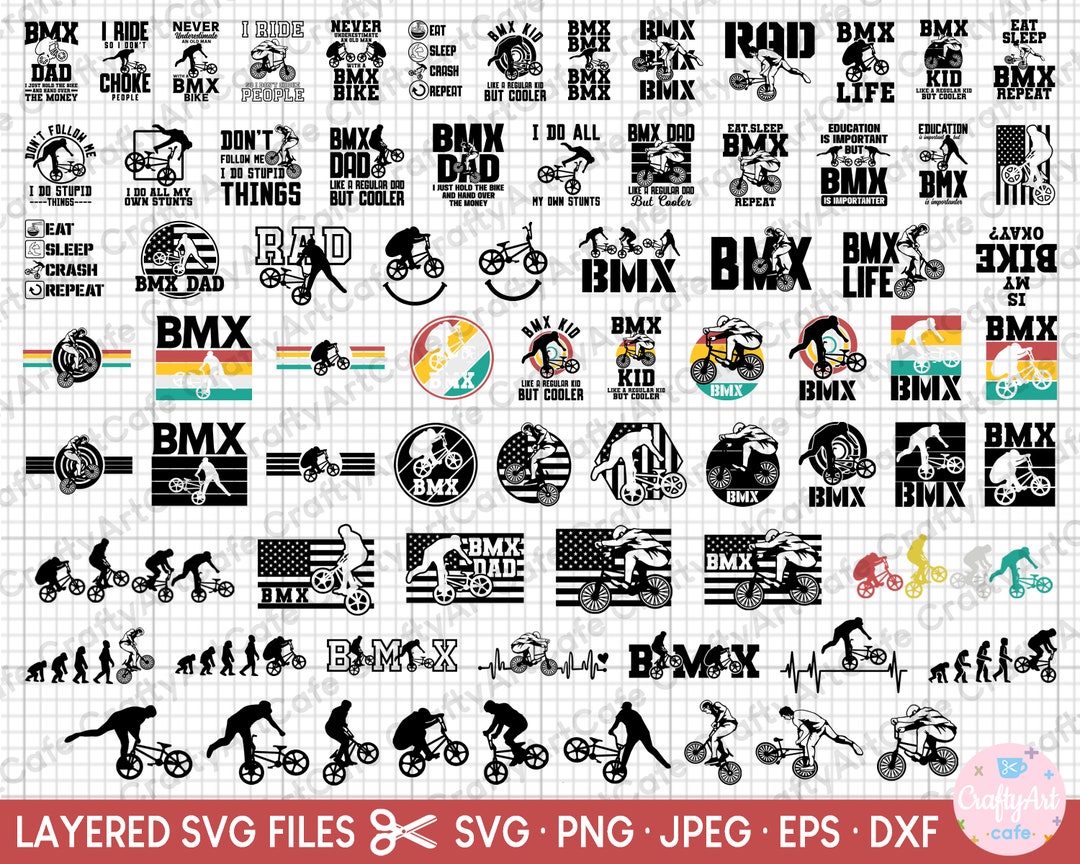 Bmx Svg Bundle Cricut Cut File Free Commercial Use Bmx Png Bundle Bmx ...