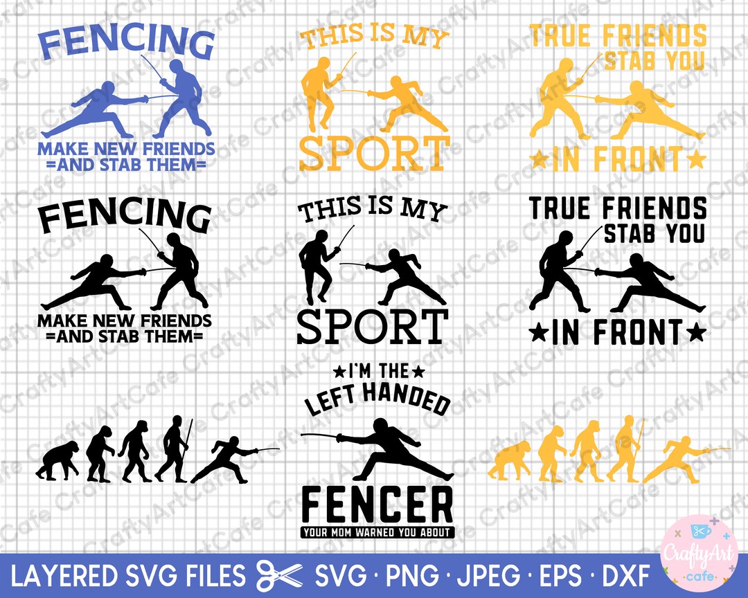 Fencing Svg Bundle Scricut Shirt Fencing Png Bundle Fencer Svg Bundle ...