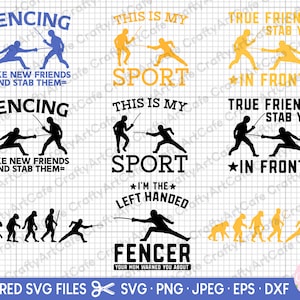 Fencing Svg Bundle Scricut Shirt Fencing Png Bundle Fencer Svg Bundle ...