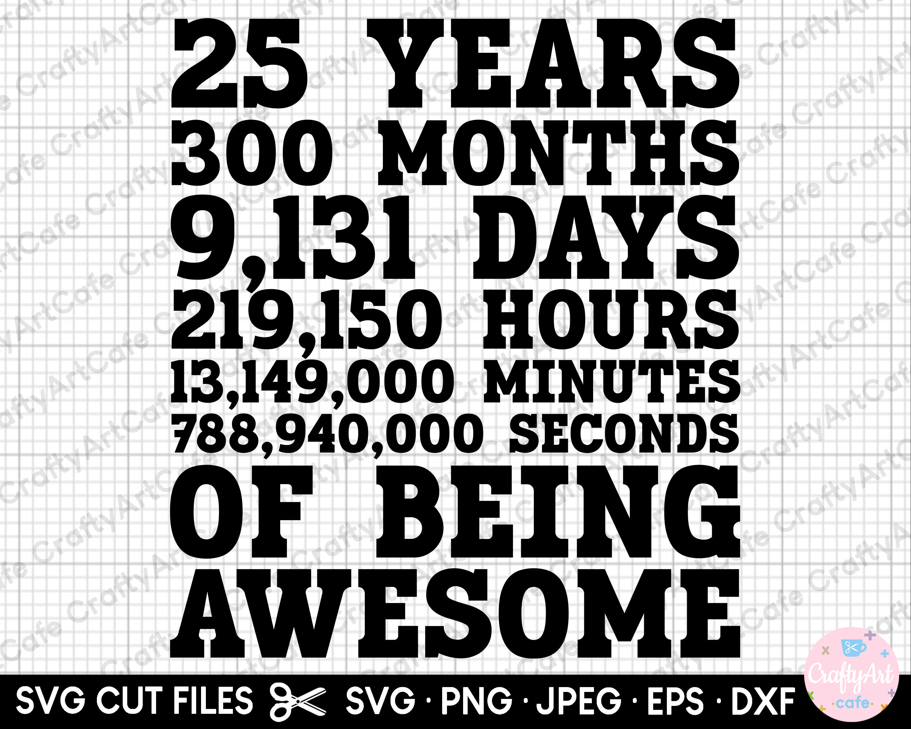 25th Birthday Svg 25 Years Old Svg 25th Birthday Png - Etsy