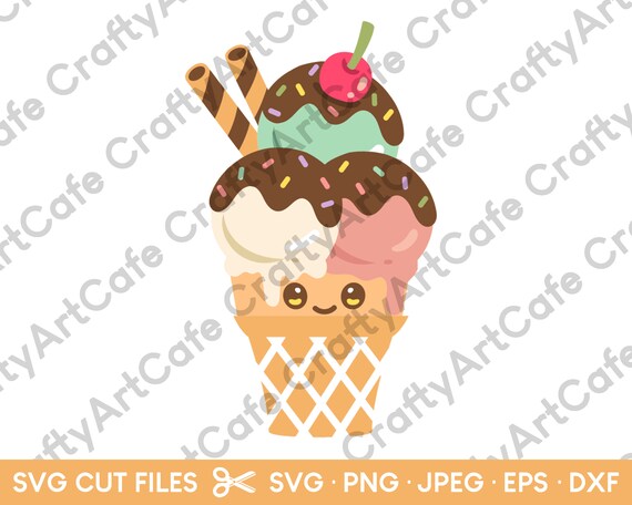Ice Cream SVG Gelato SVG Cute Ice Cream Clip Art Ice Cream - Etsy